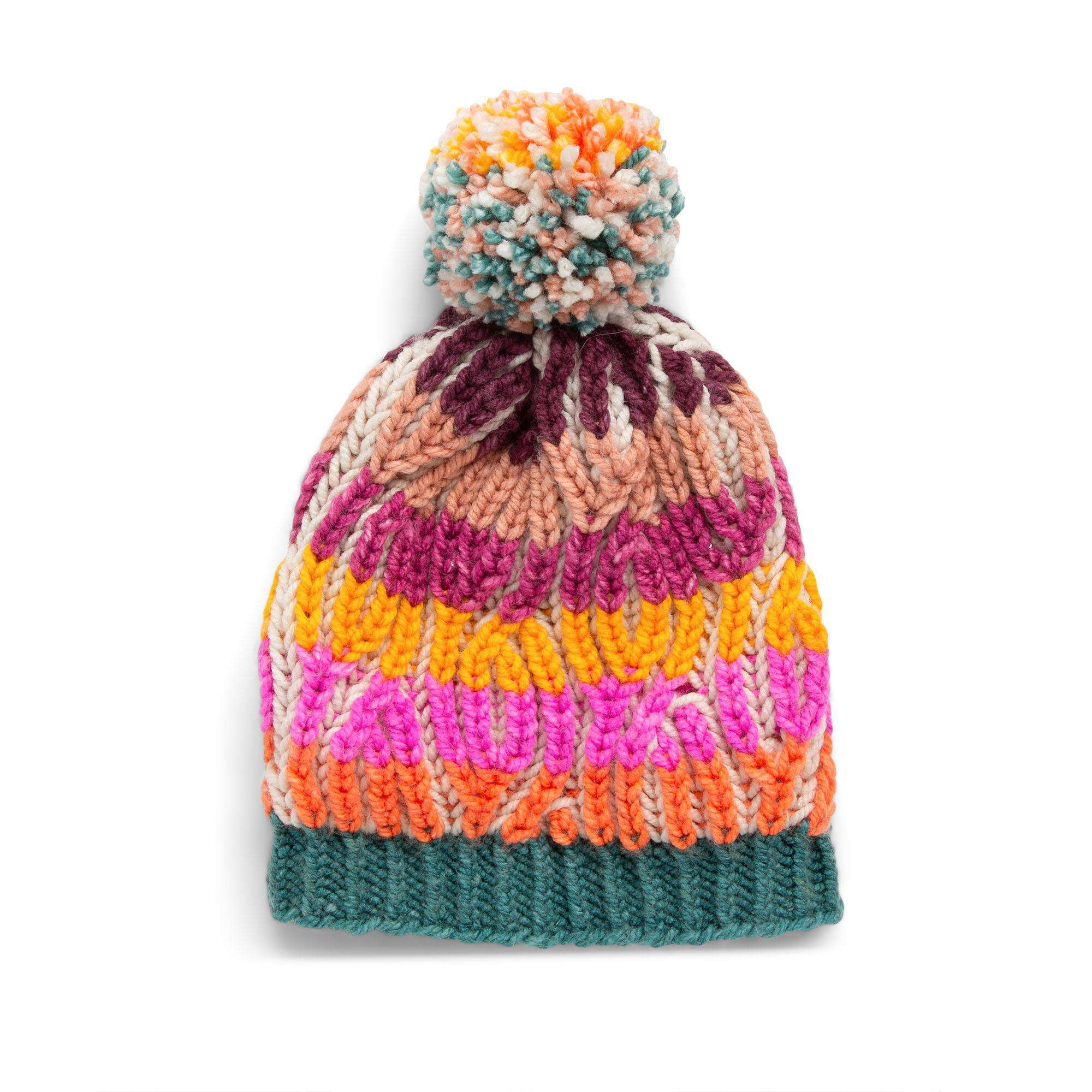 Free Caron Brioche Cables Hat Knitting Pattern | Yarnspirations