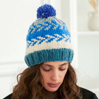 Free Caron Go Around Fair Isle Hat Knitting Pattern | Yarnspirations