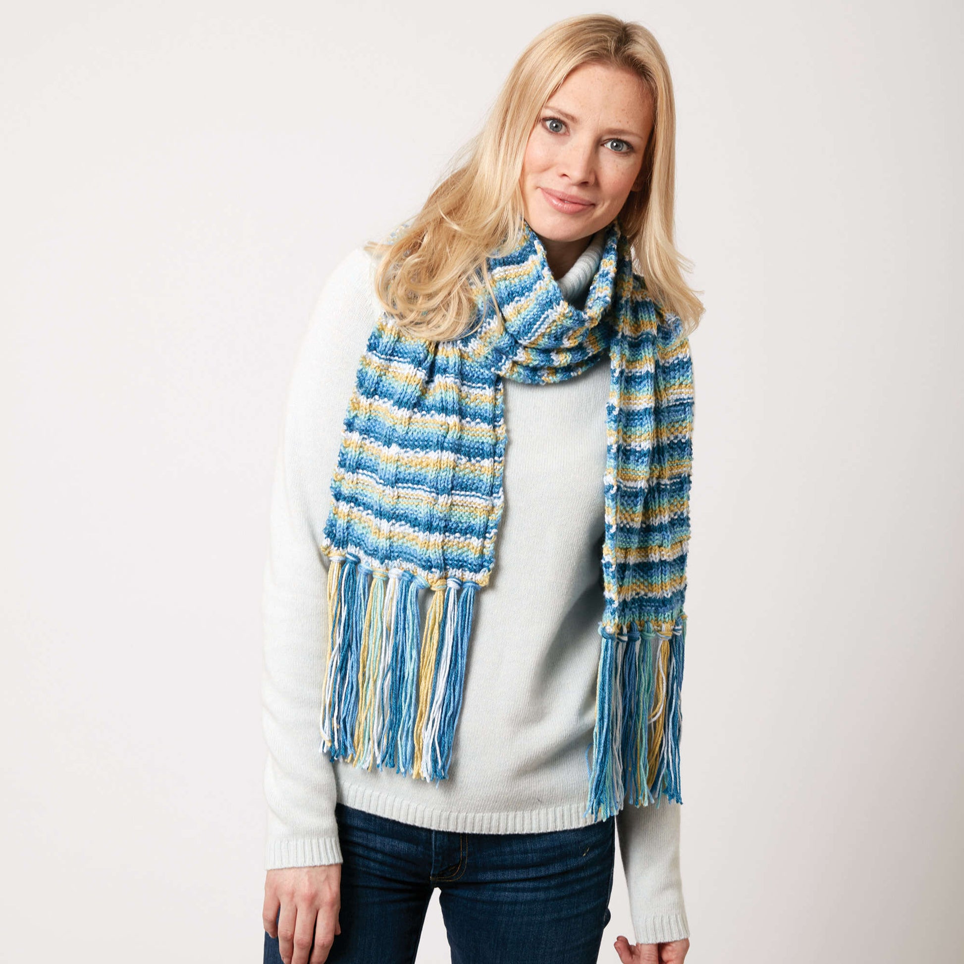 Free Easy Caron Color Weave Scarf Knitting Pattern | Yarnspirations