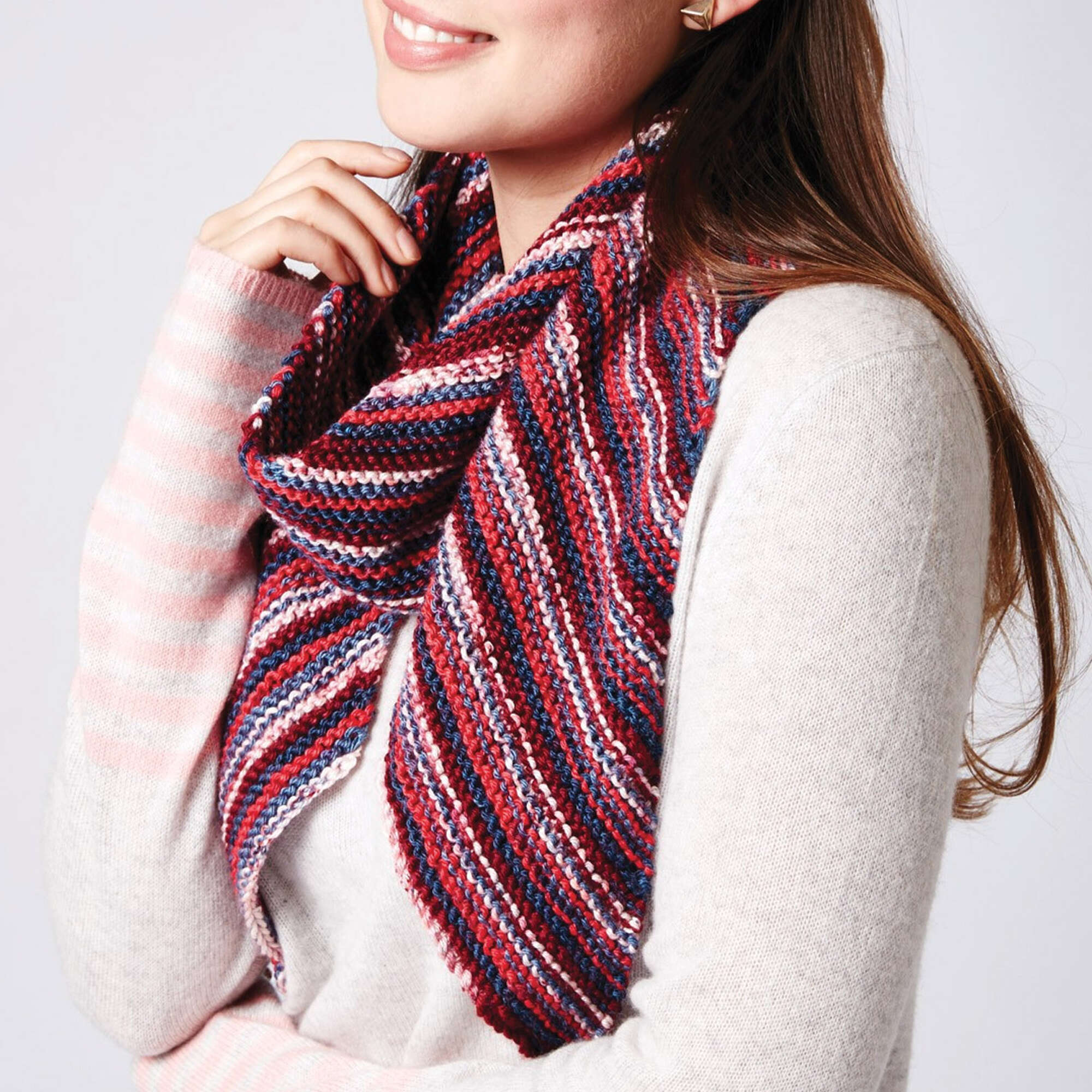 Free Beginner Caron Bias Stripes Scarf Knitting Pattern | Yarnspirations