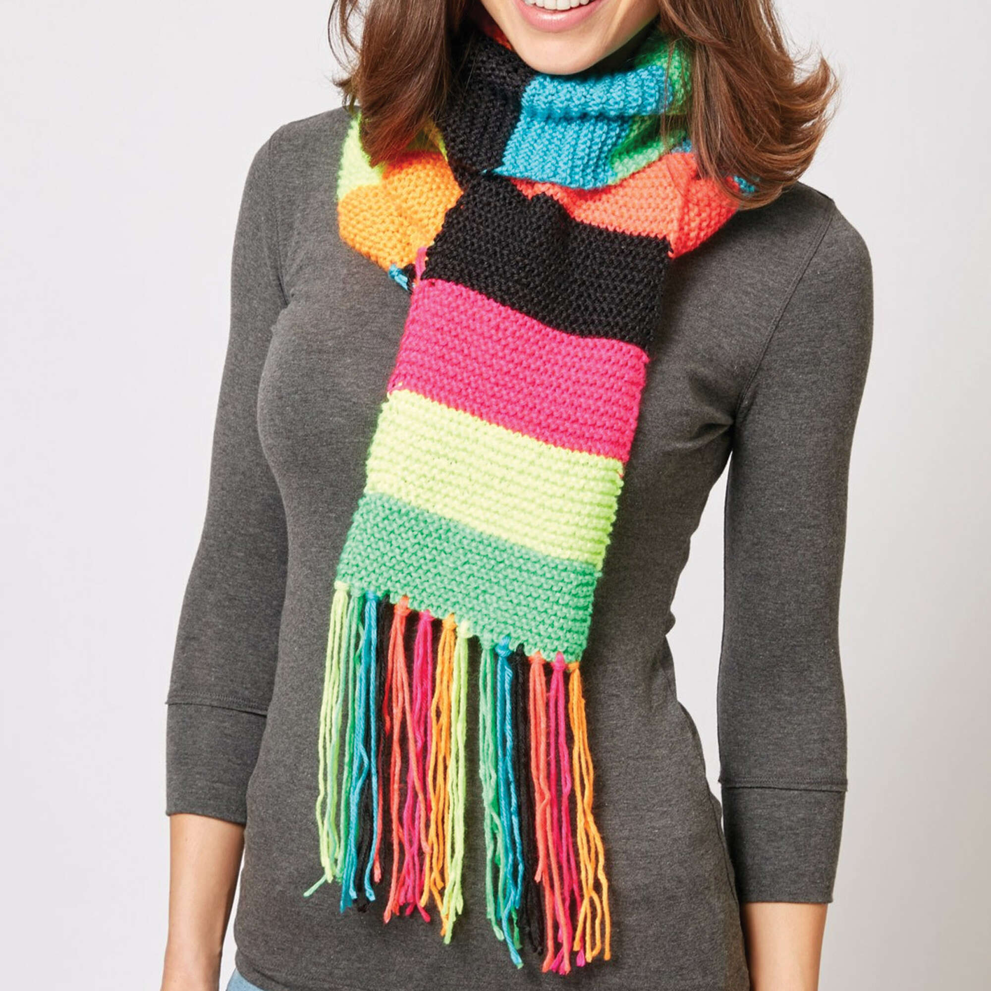 Free Beginner Caron Simple Stripes Scarf Knitting Pattern | Yarnspirations