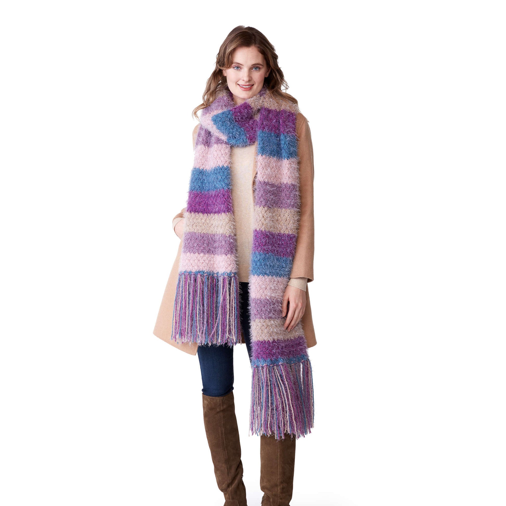 Free Easy Caron Criss Cross Scarf Knitting Pattern | Yarnspirations