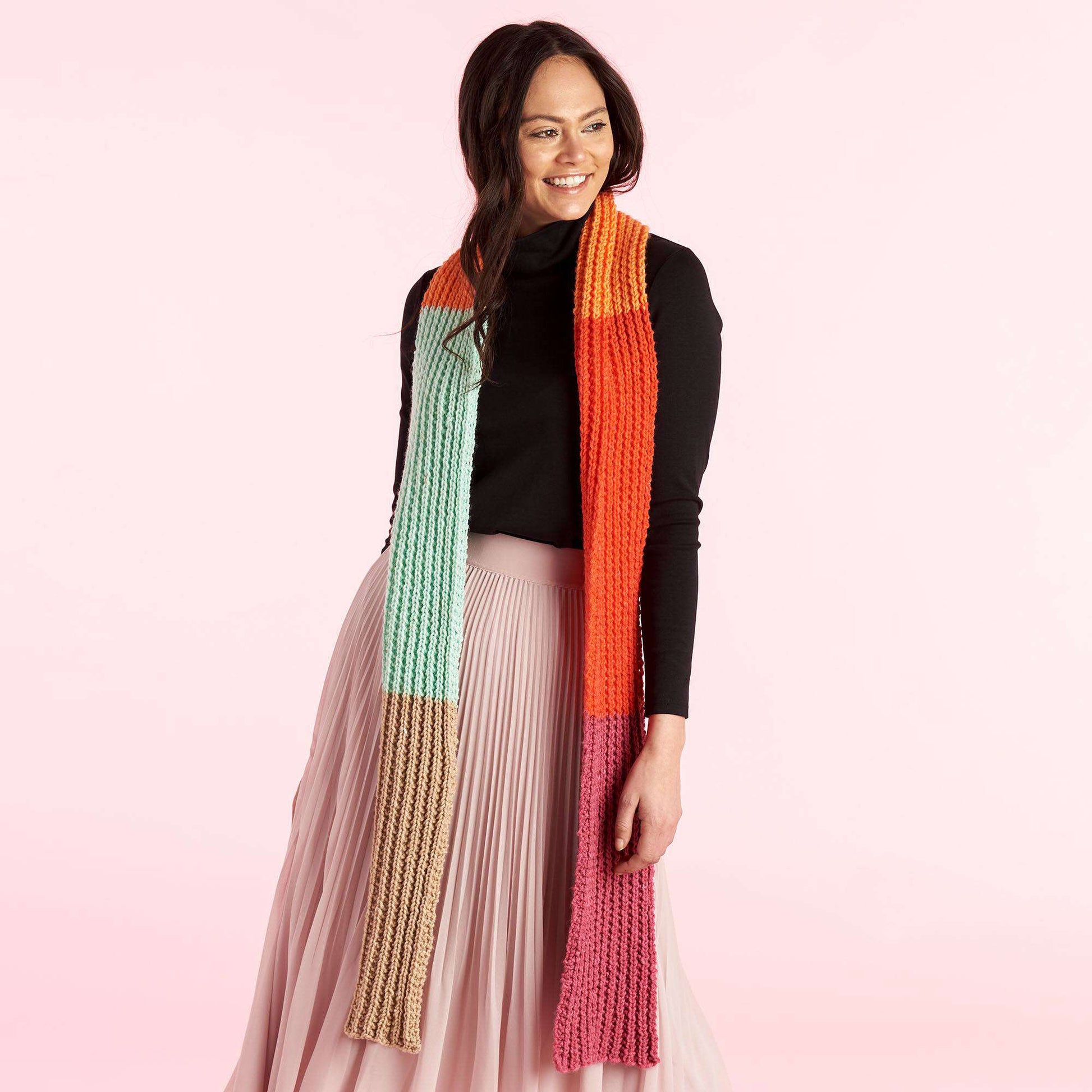 Free Beginner Caron O'Go with the Flow Scarf Knitting Pattern ...