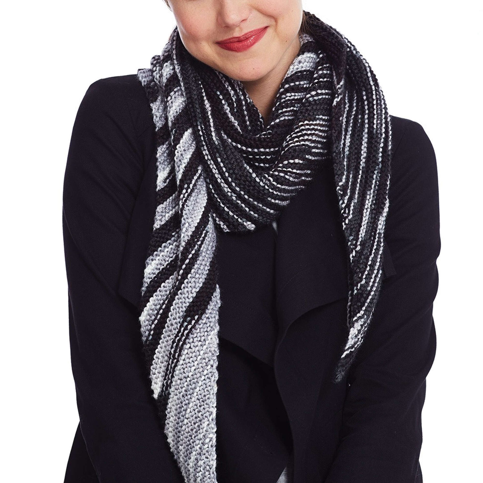 Free Easy Caron Oblique Kerchief Knitting Pattern | Yarnspirations