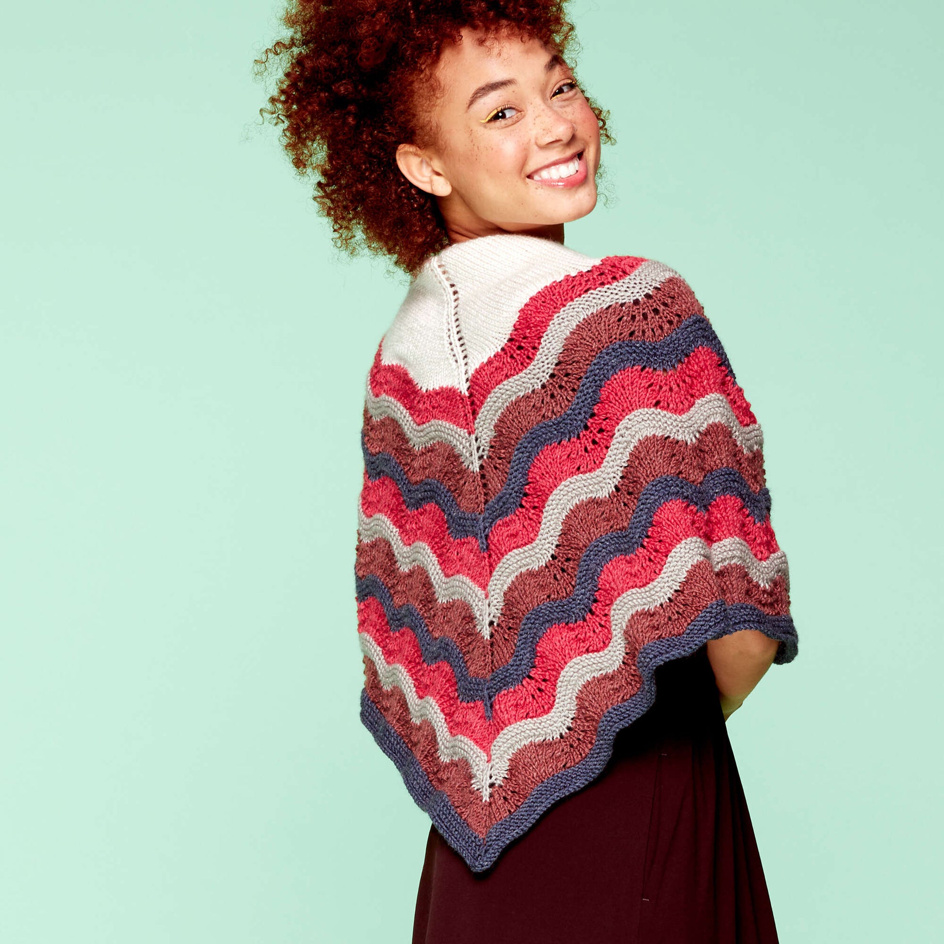 Free Caron X Pantone Old Shale Striped Shawl Knitting Pattern ...