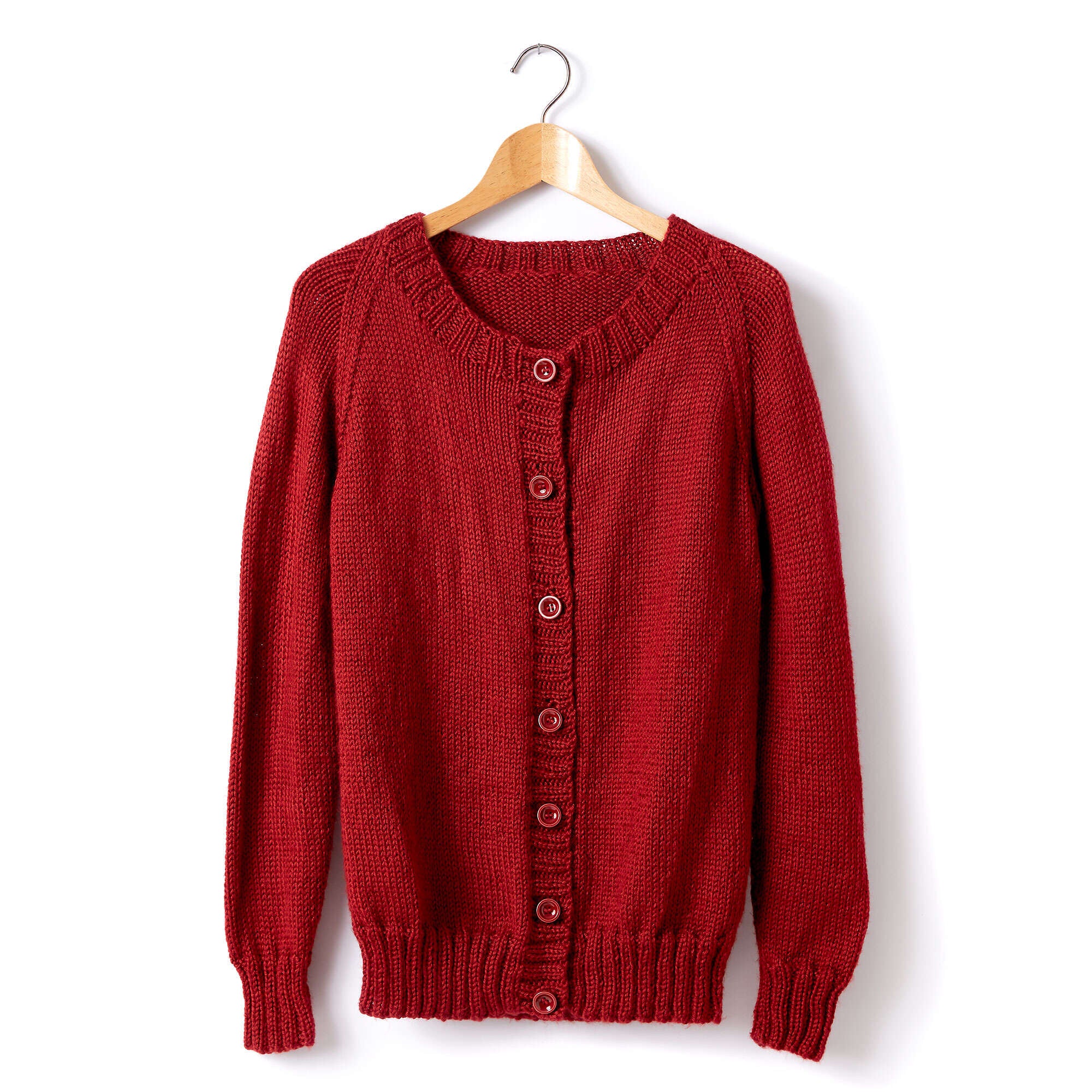 Free Easy Caron Adult Crew Neck Cardigan Knitting Pattern | Yarnspirations