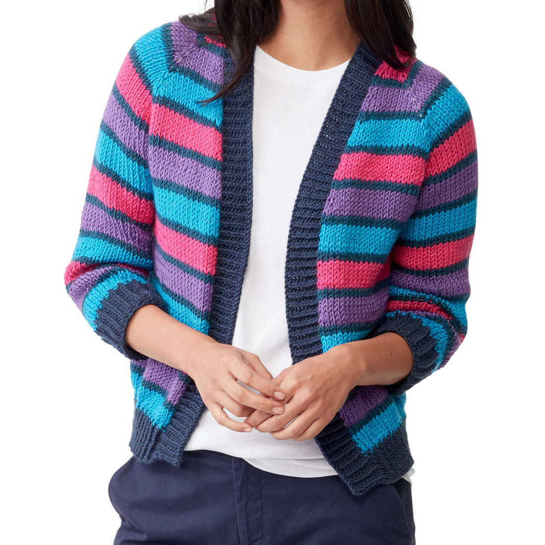 Caron X Pantone Cropped Raglan Knit Cardigan | Yarnspirations