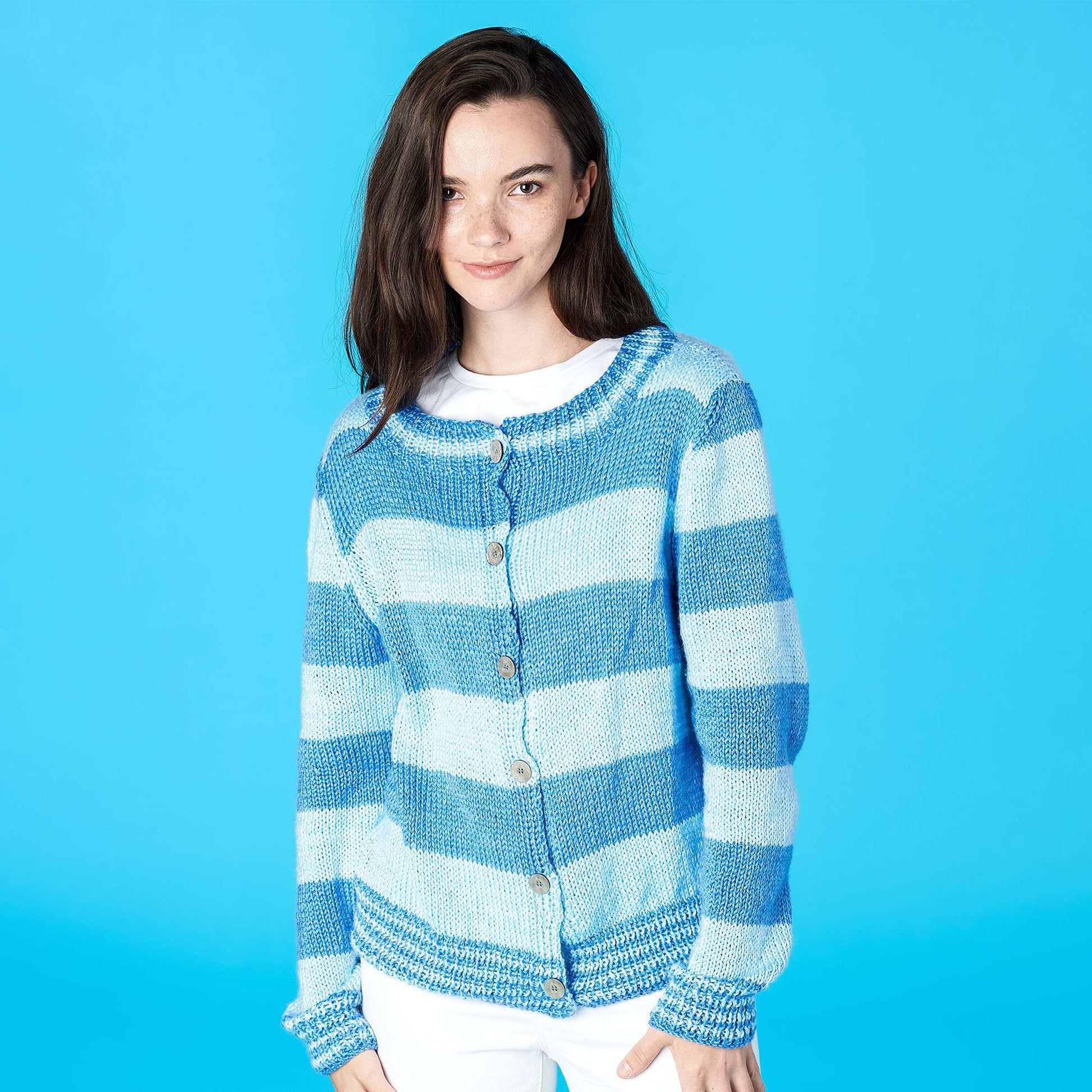 Free Caron Go-To Striped Cardigan Knitting Pattern | Yarnspirations