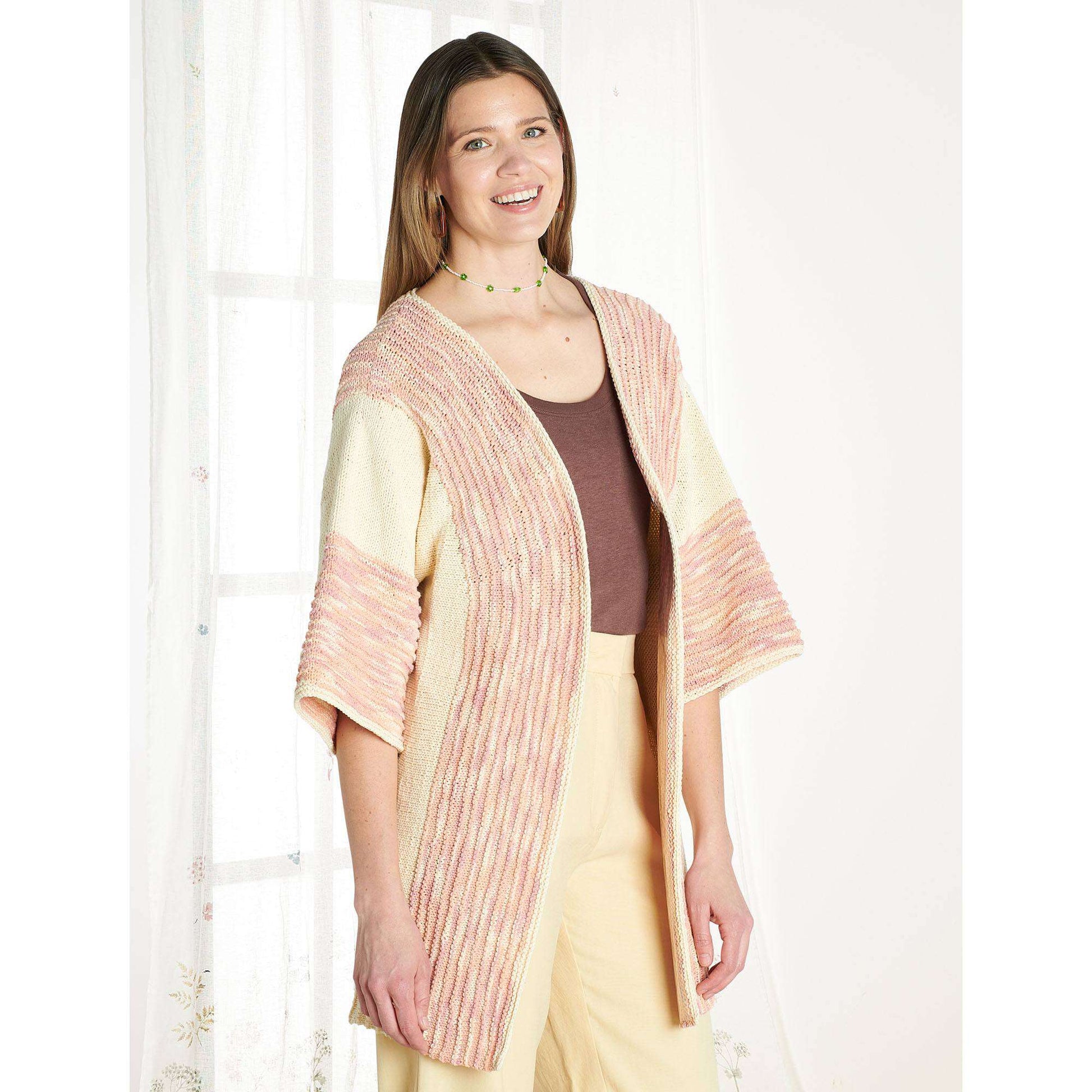 Free Easy Caron Longline Cardigan Knitting Pattern | Yarnspirations