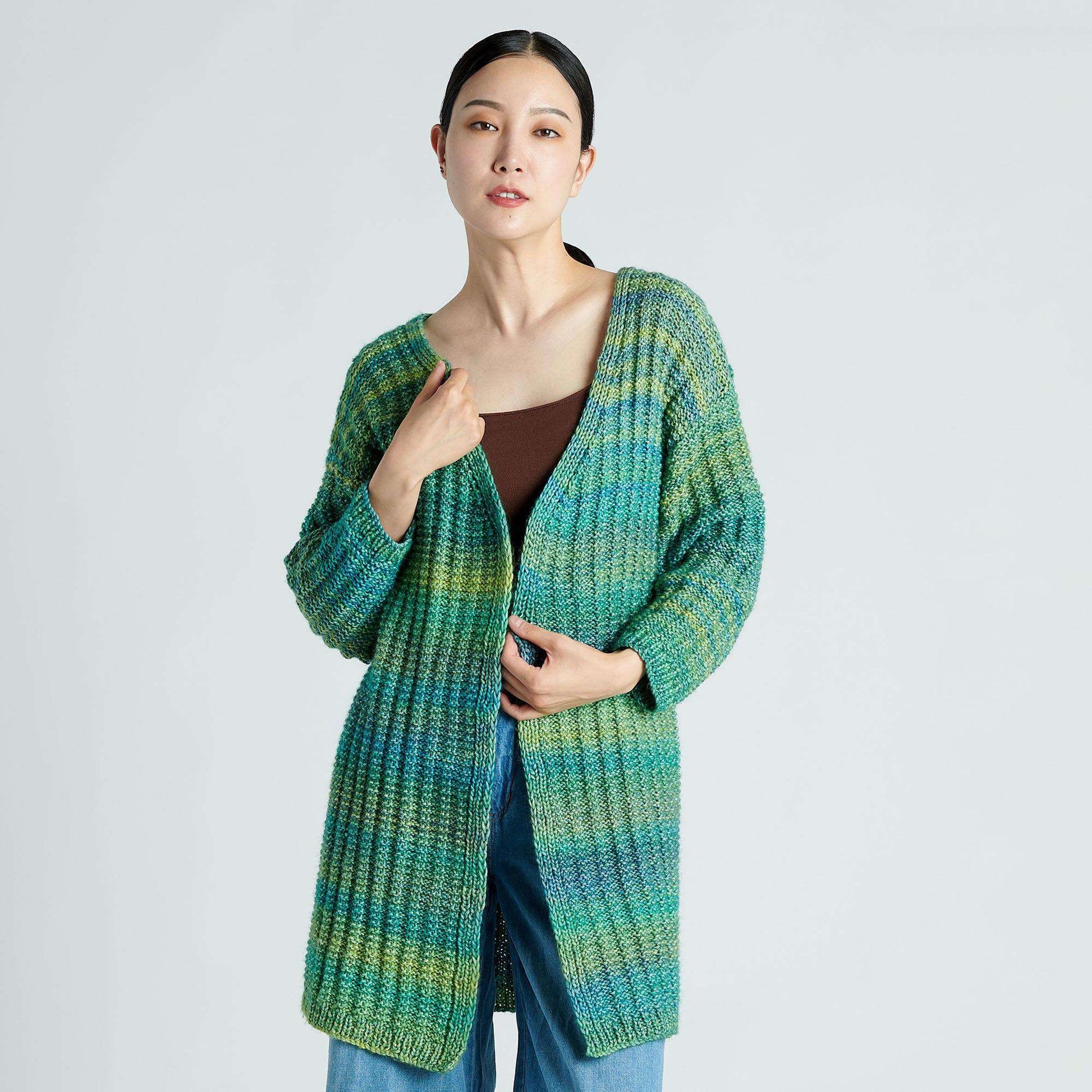 Free Easy Caron Vertical Ridges Cardigan Knitting Pattern | Yarnspirations