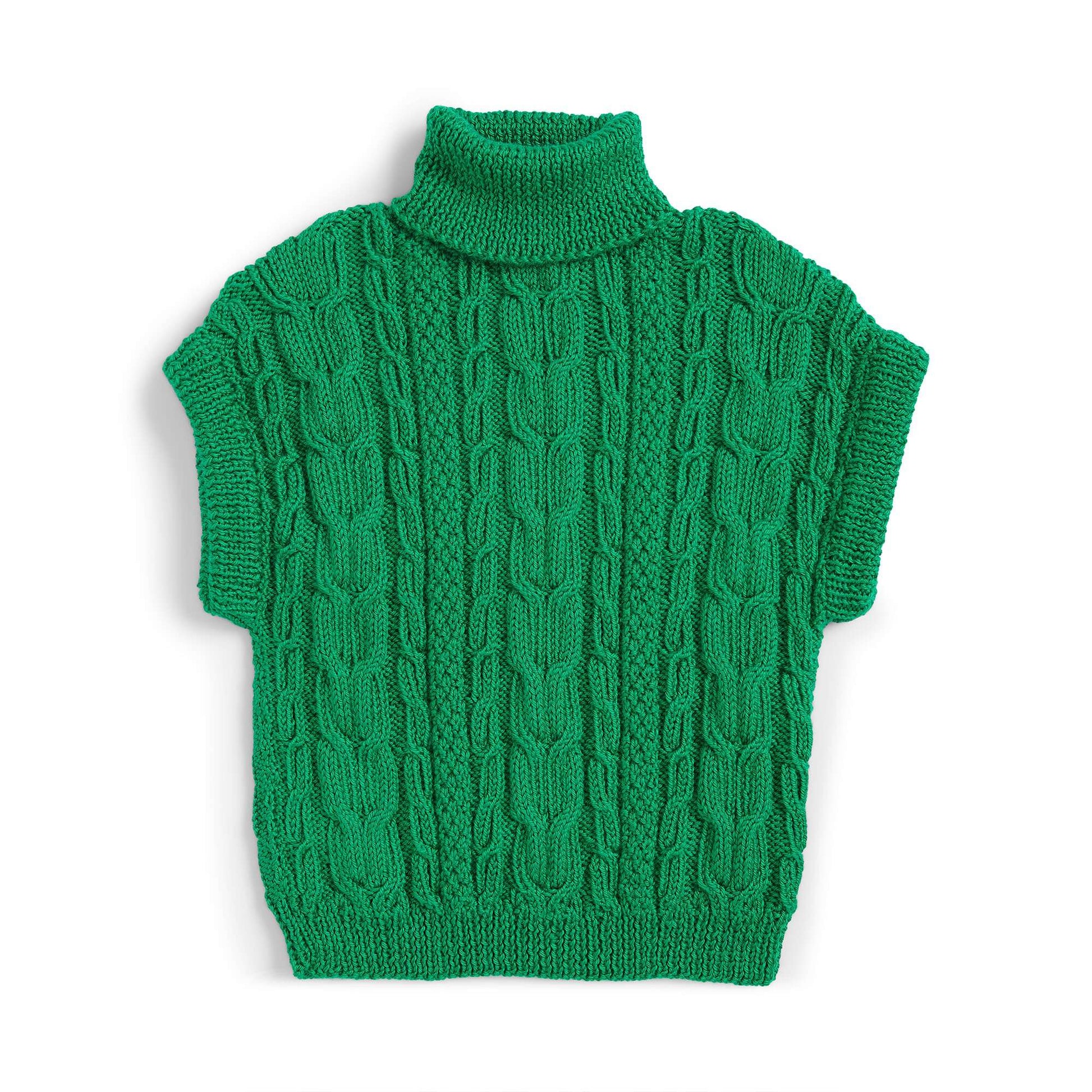 Free Caron Cable Mix Turtleneck Vest Knitting Pattern | Yarnspirations