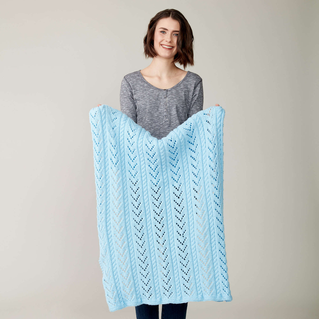 Free Caron Lace & Cables Knit Baby Blanket Pattern | Yarnspirations