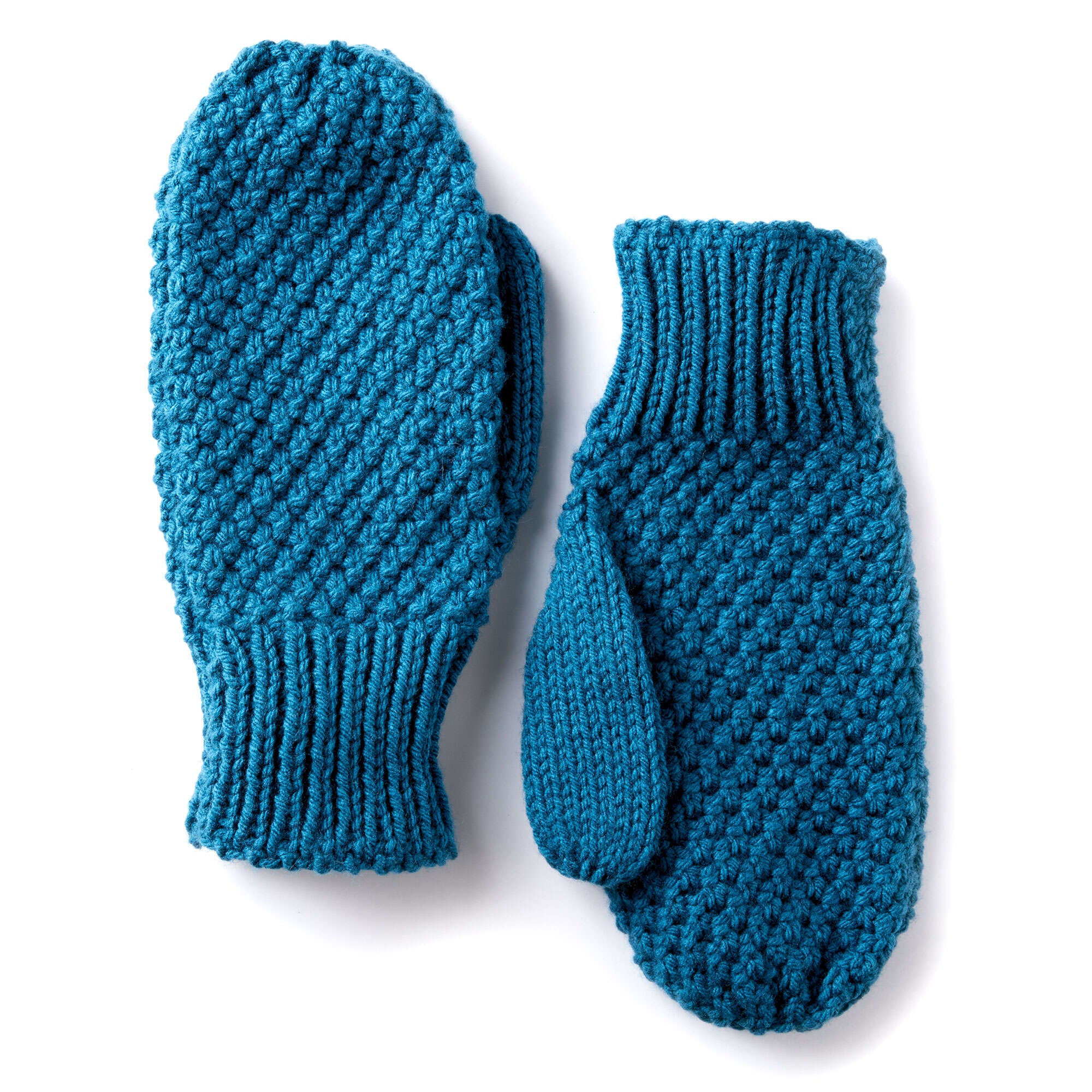 Free Easy Caron Textured Family Mittens Knitting Pattern | Yarnspirations