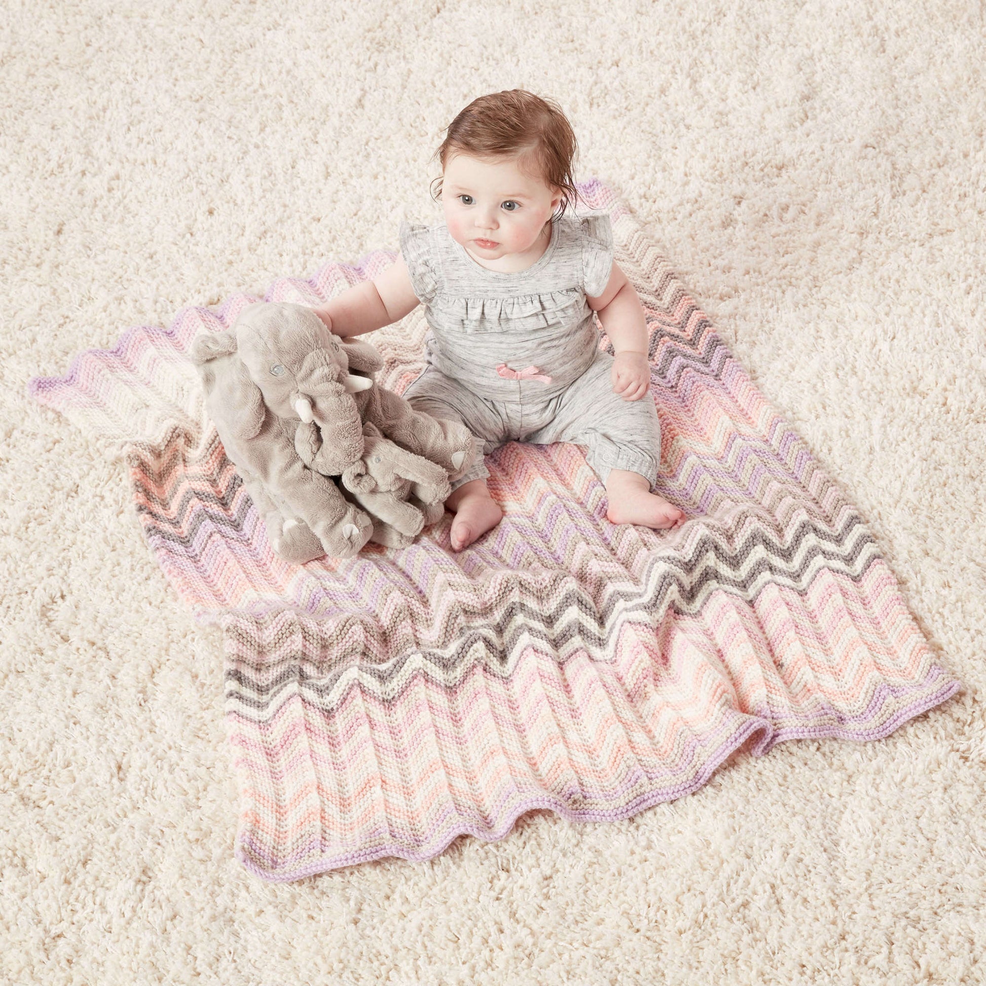 Free Easy Caron Shaded Chevrons Baby Blanket Knitting Pattern ...