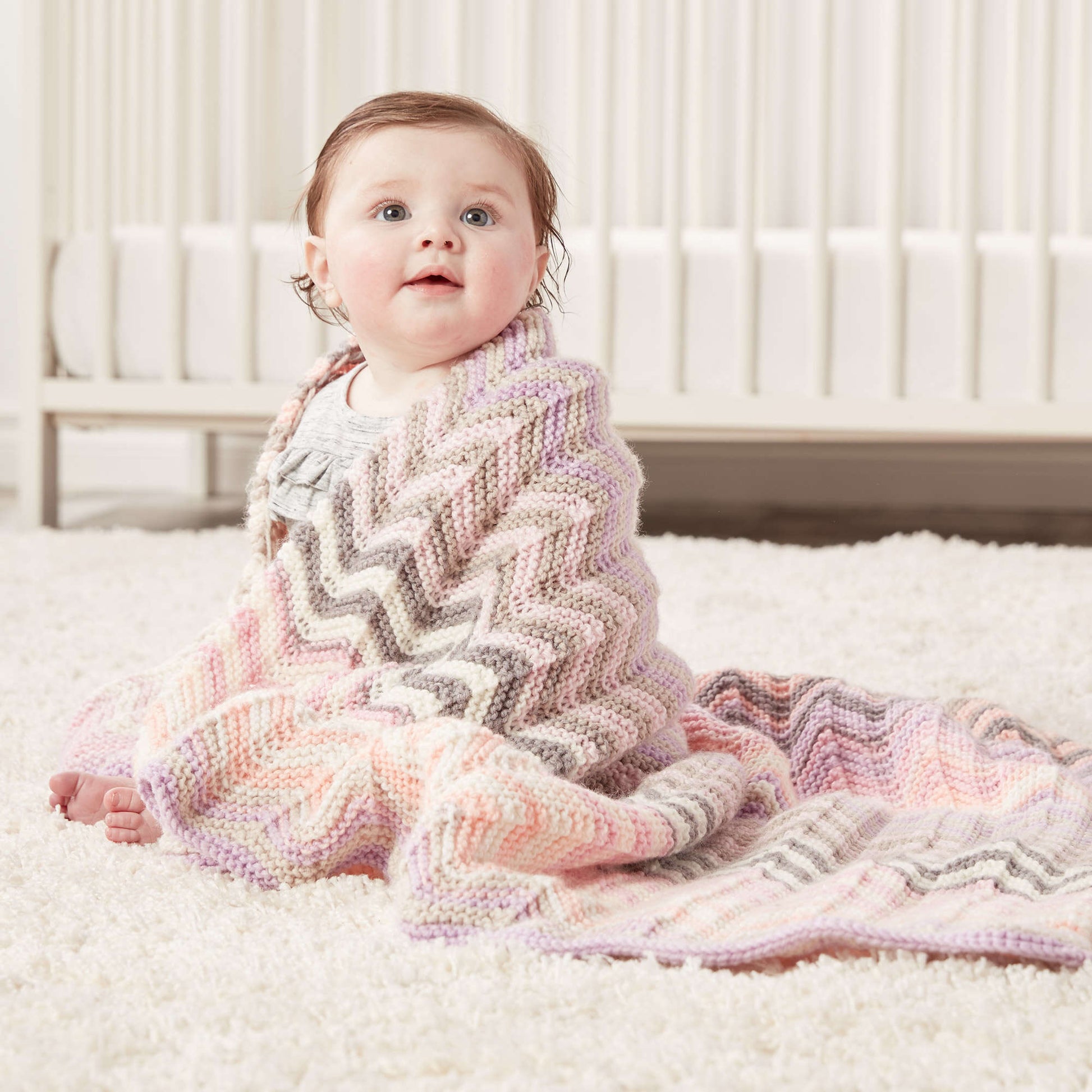 Free Easy Caron Shaded Chevrons Baby Blanket Knitting Pattern ...