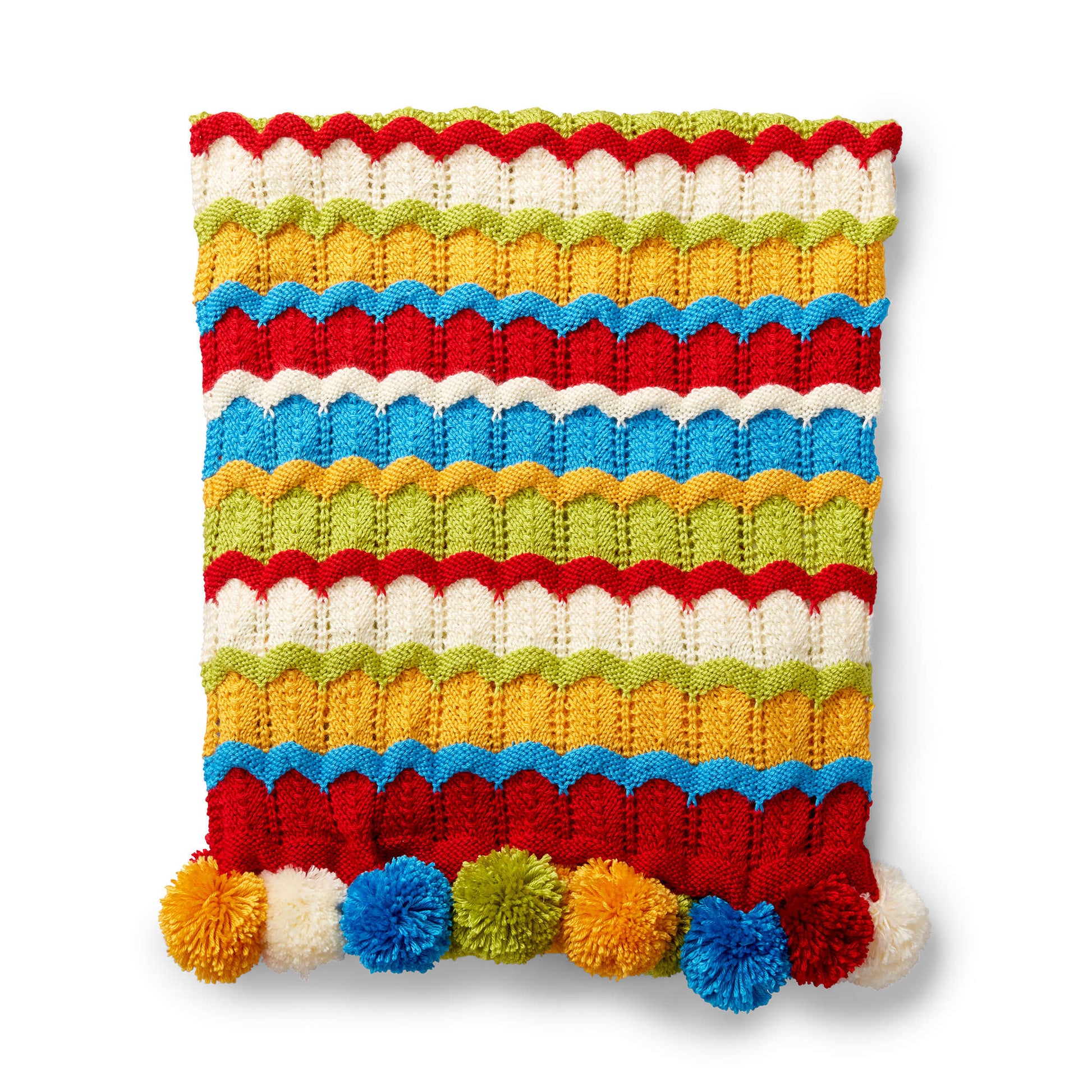 Free Caron Cheerful Ripple Blanket Knitting Pattern | Yarnspirations