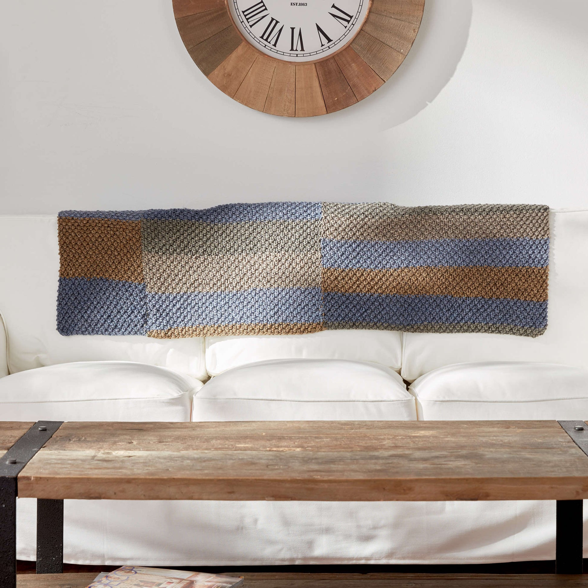 Caron Paneled Knit Afghan | Yarnspirations