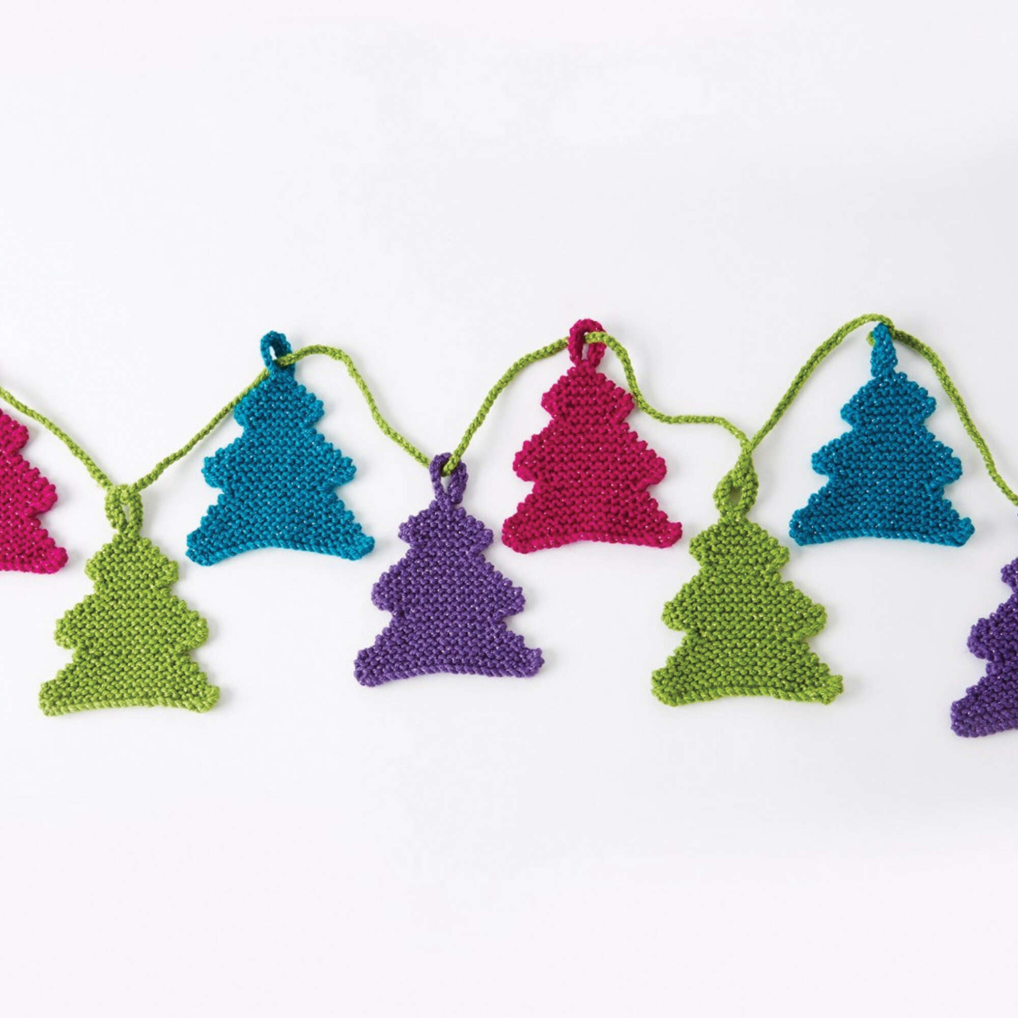 Free Beginner Caron Happy Little Tree Garland Knitting Pattern ...