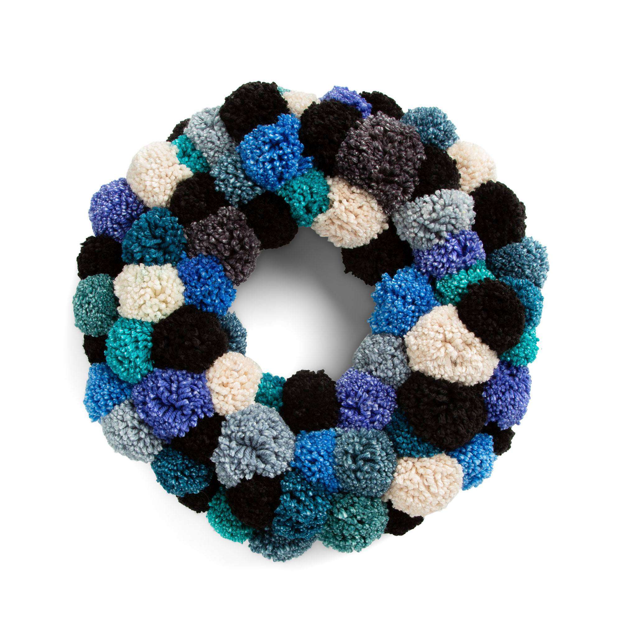 Free Beginner Caron Pompom Wreath Craft Pattern | Yarnspirations