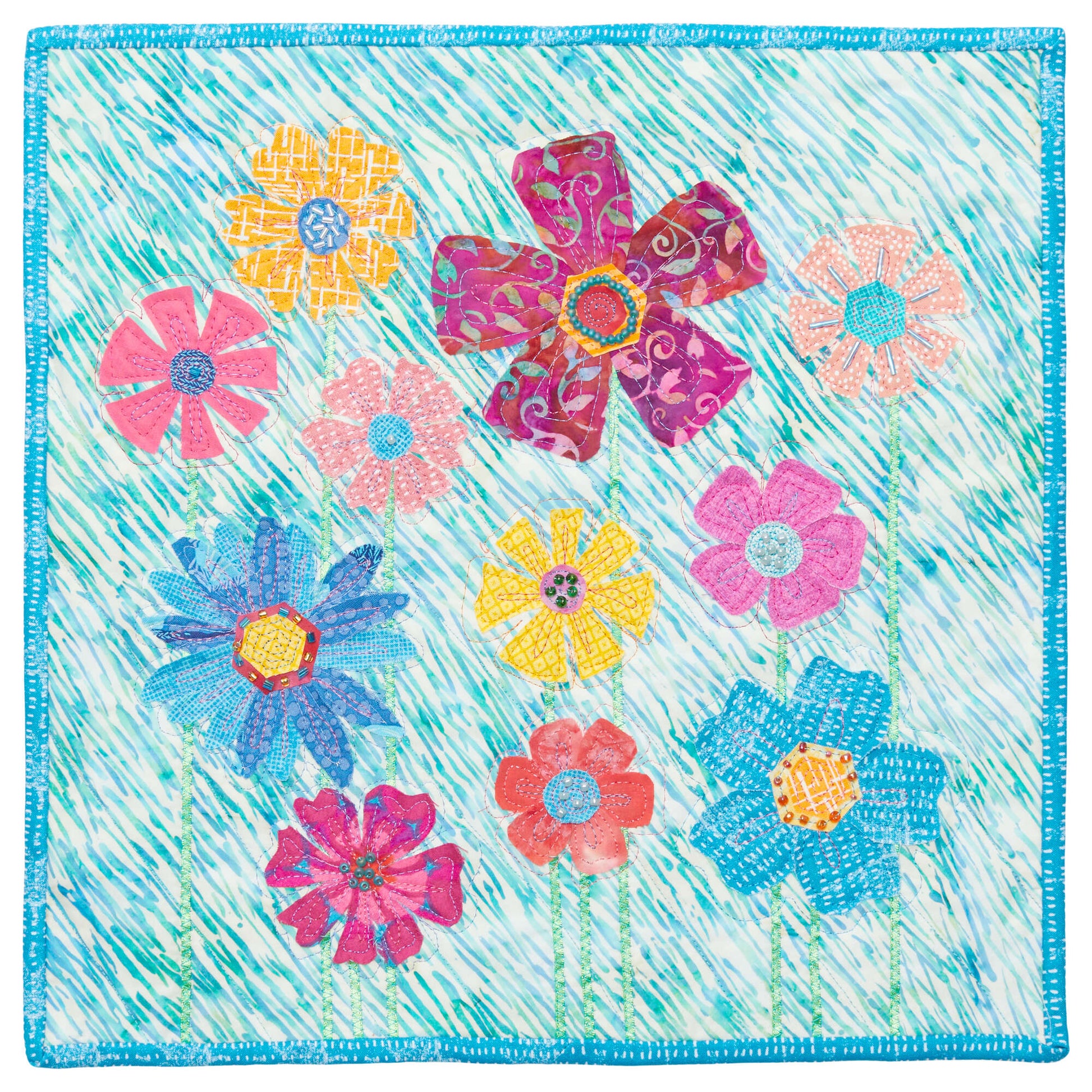 Free Easy Coats & Clark Summer Flower Wall Hanging Quilting Pattern ...