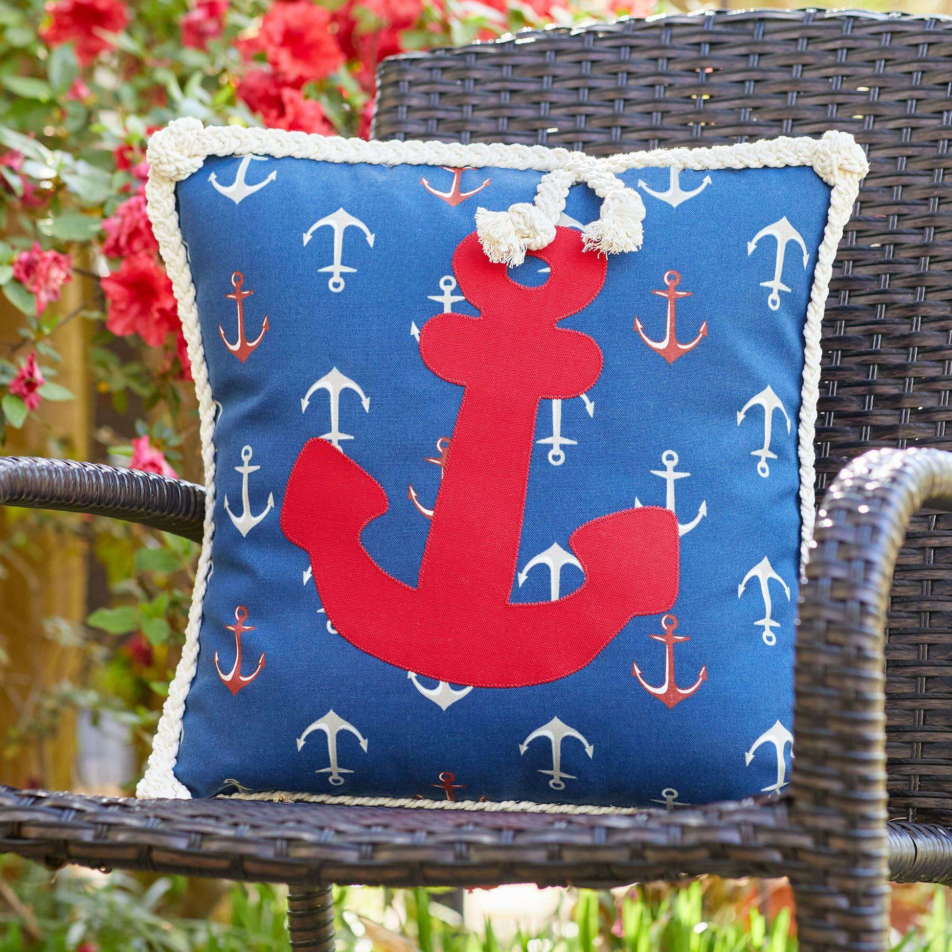 Coats & Clark Sailing Away Outdoor Pillow | Yarnspirations