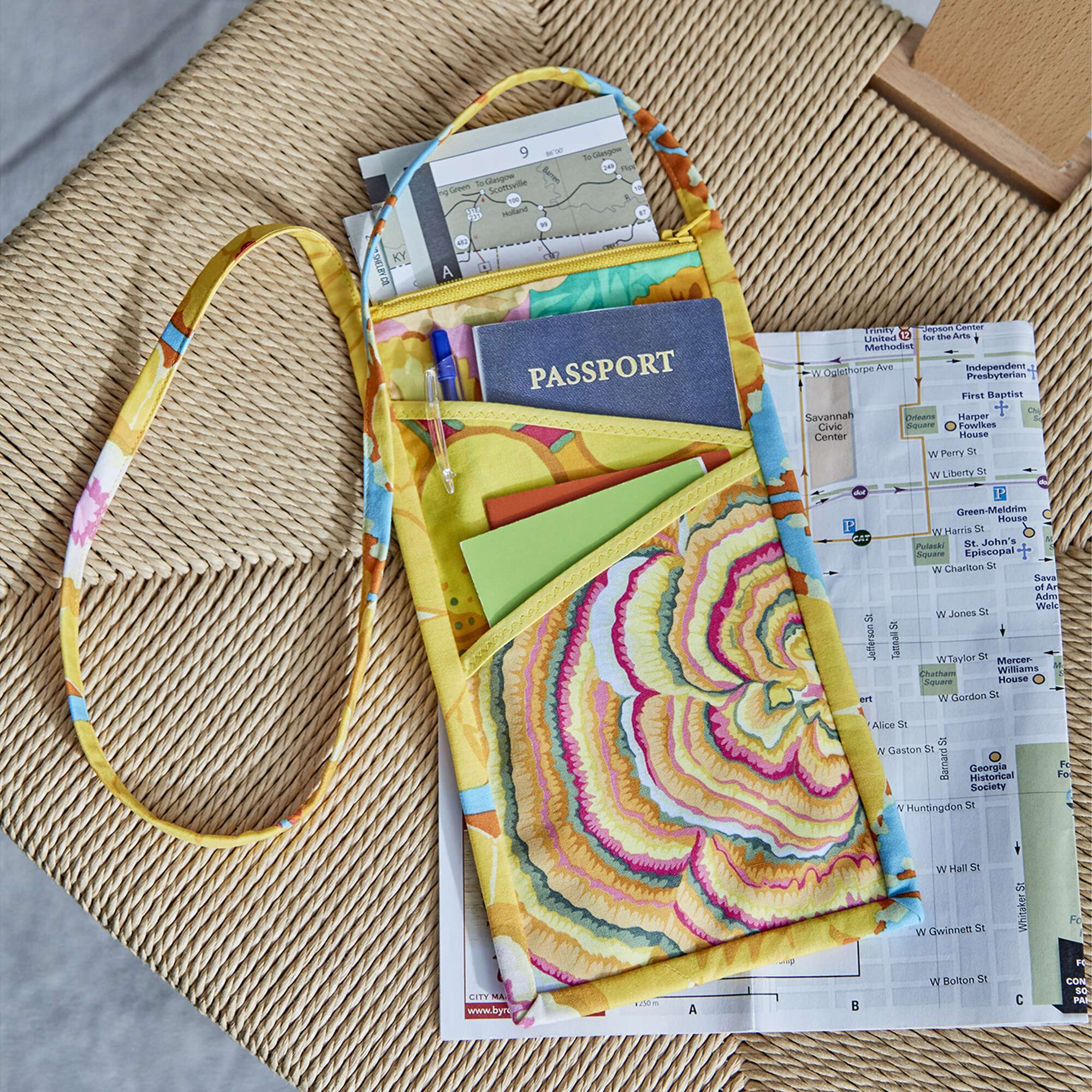 Free Beginner Coats & Clark Travel Neck Wallet Sewing Pattern ...