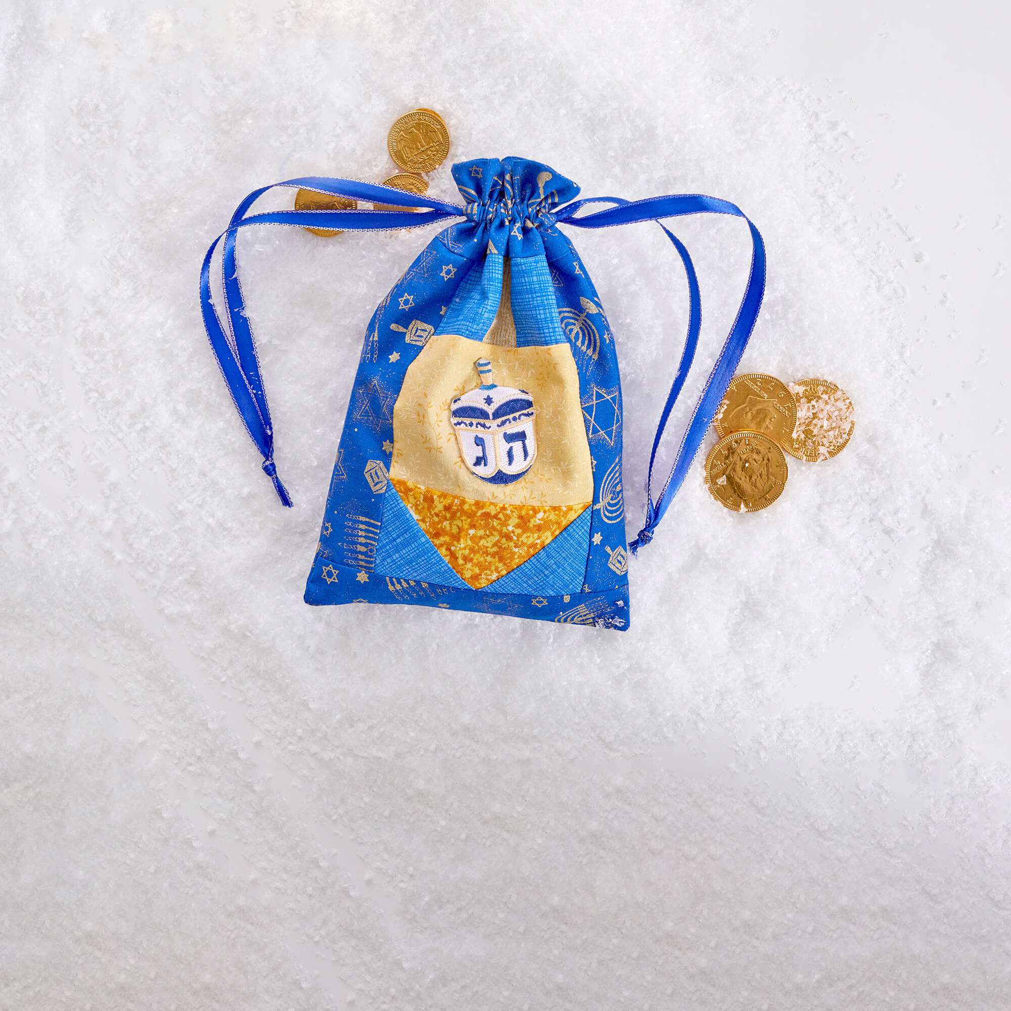 Free Beginner Coats & Clark Hanukkah Drawstring Bag Sewing Pattern ...