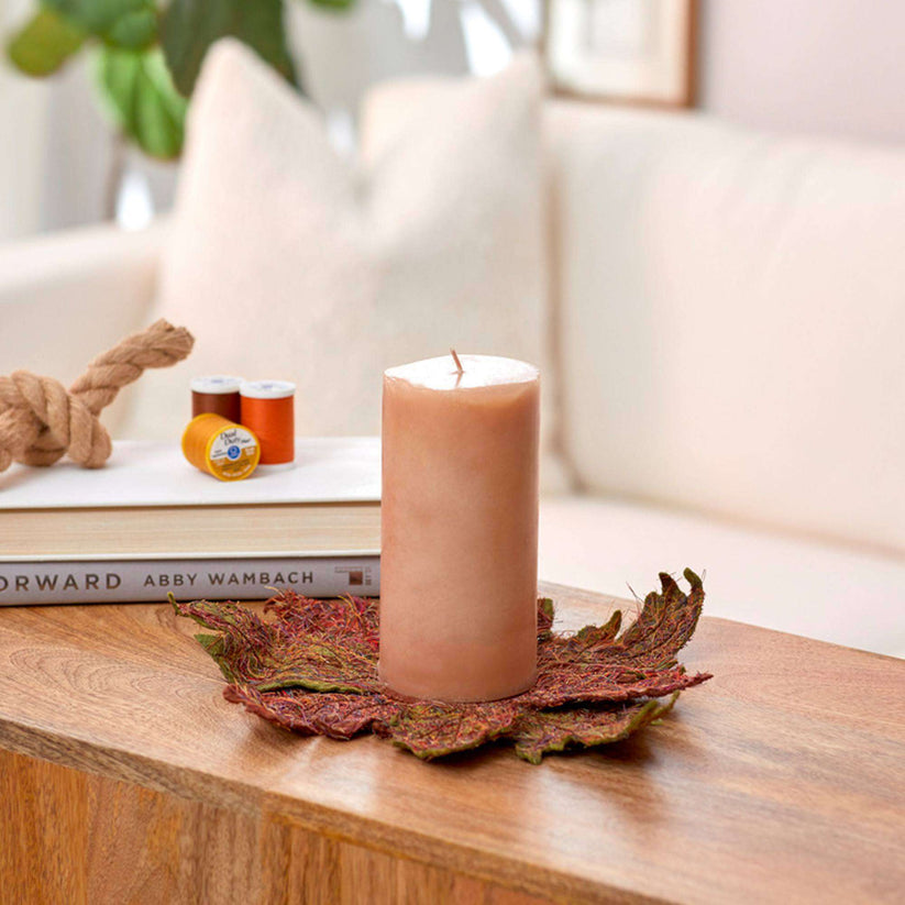 Free Beginner Coats & Clark Fall Centerpiece Candle Mat Centerpiece ...