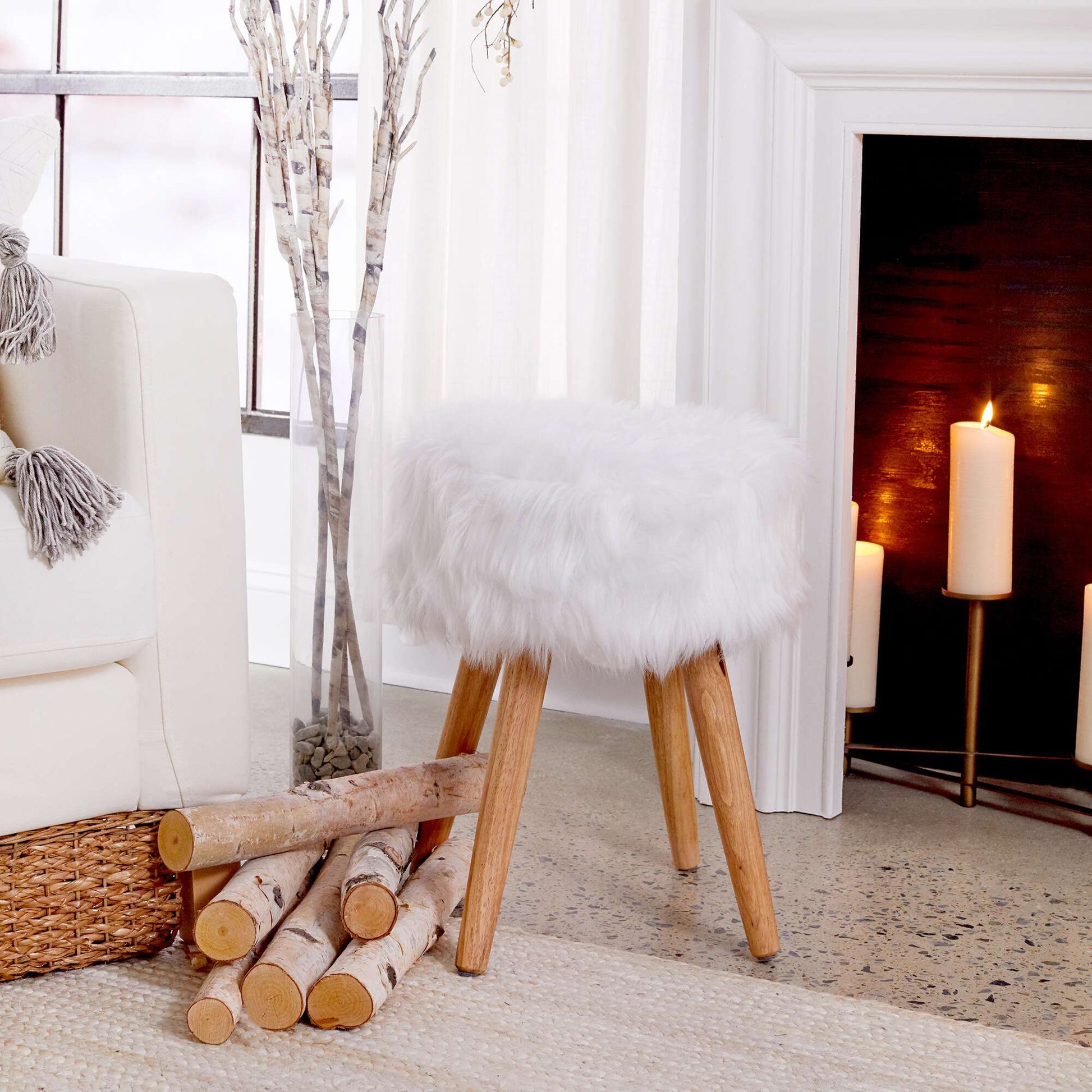 Coats & Clark Furry Fun Foot Stool | Yarnspirations