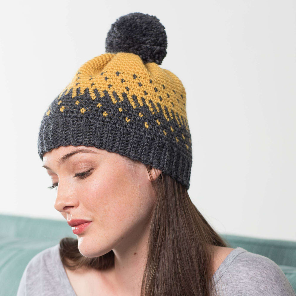 Free Patons Colorwork Hat Crochet Pattern | Yarnspirations