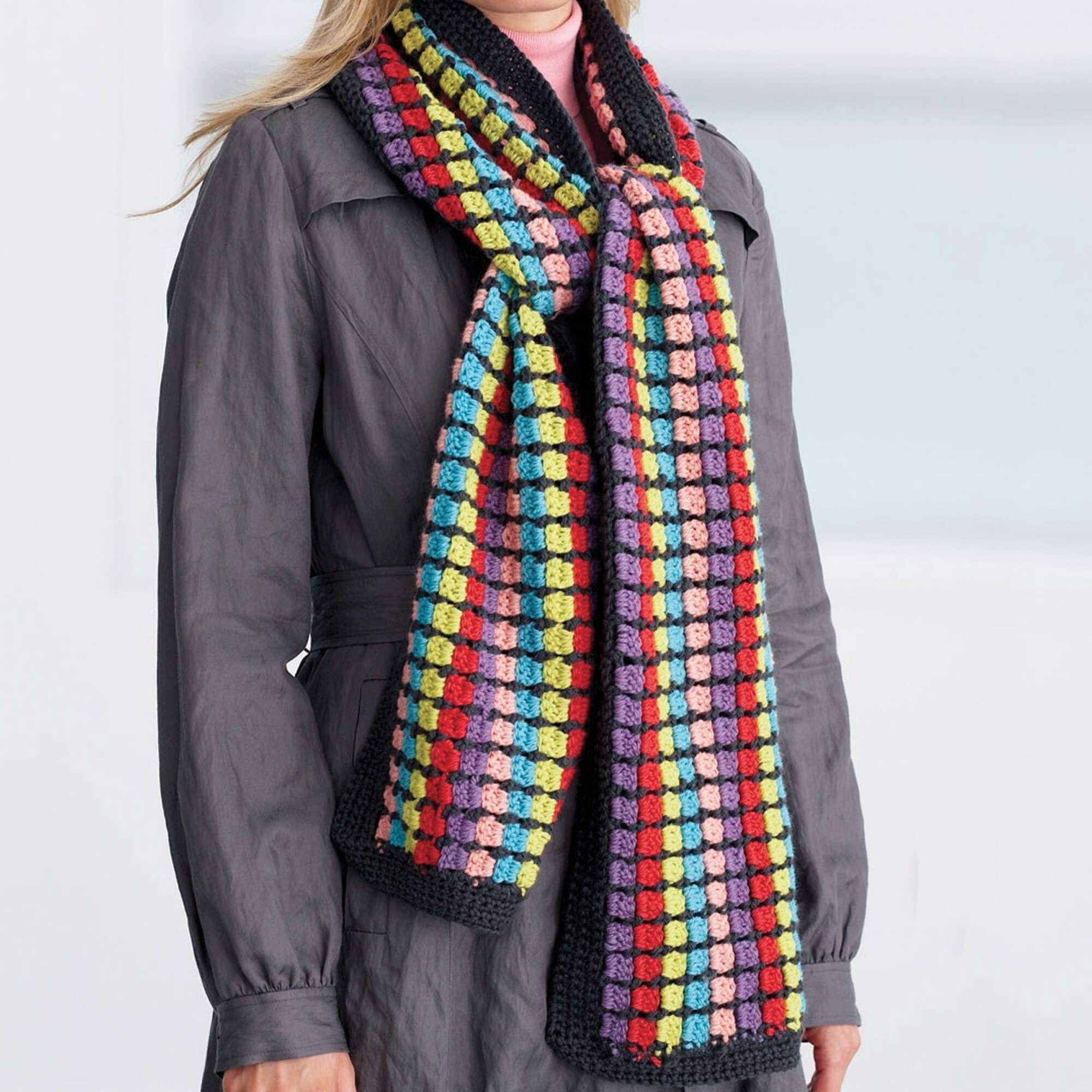 Free Easy Patons Multi-Colored Scarf Crochet Pattern | Yarnspirations