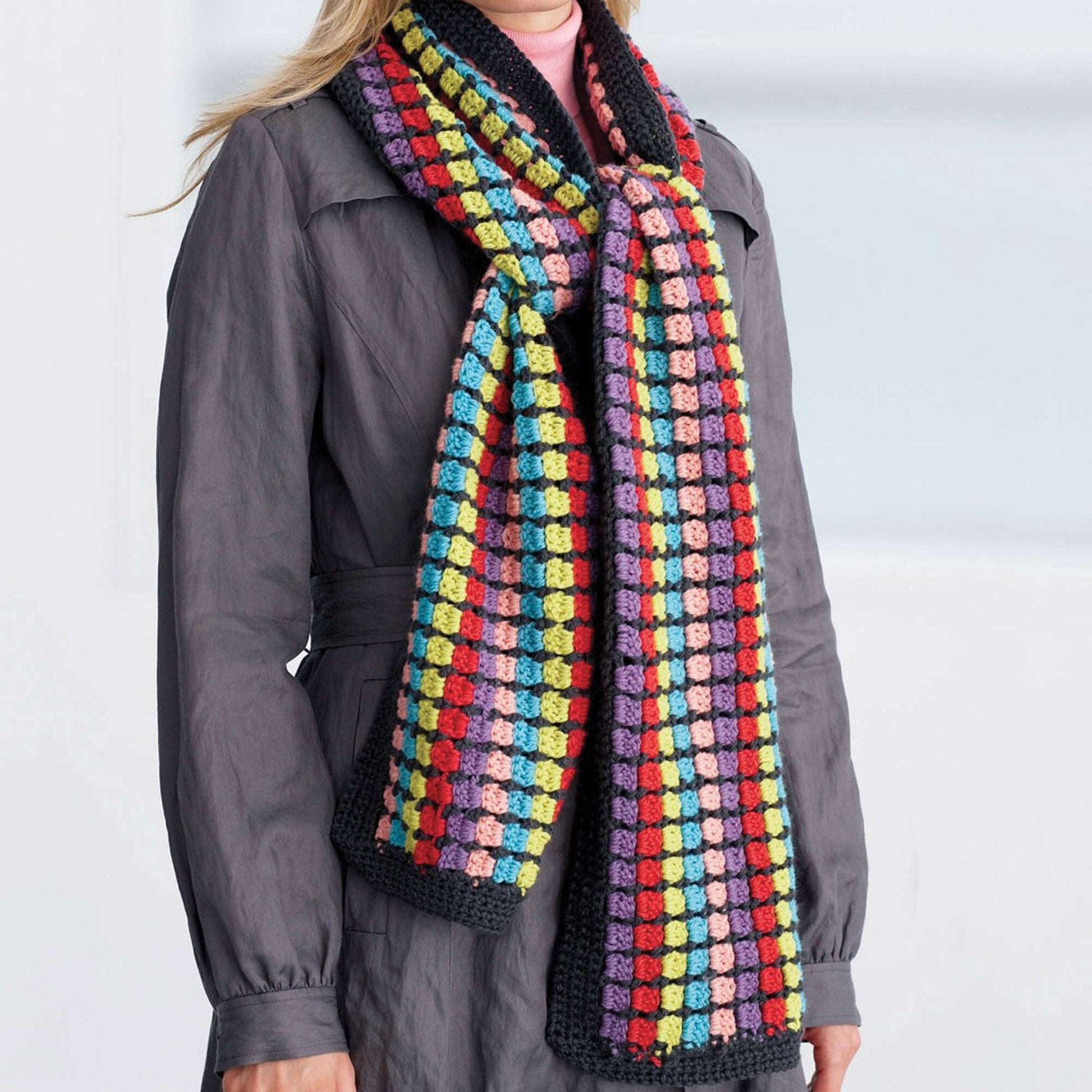 Free Easy Patons Multi-Colored Scarf Crochet Pattern | Yarnspirations