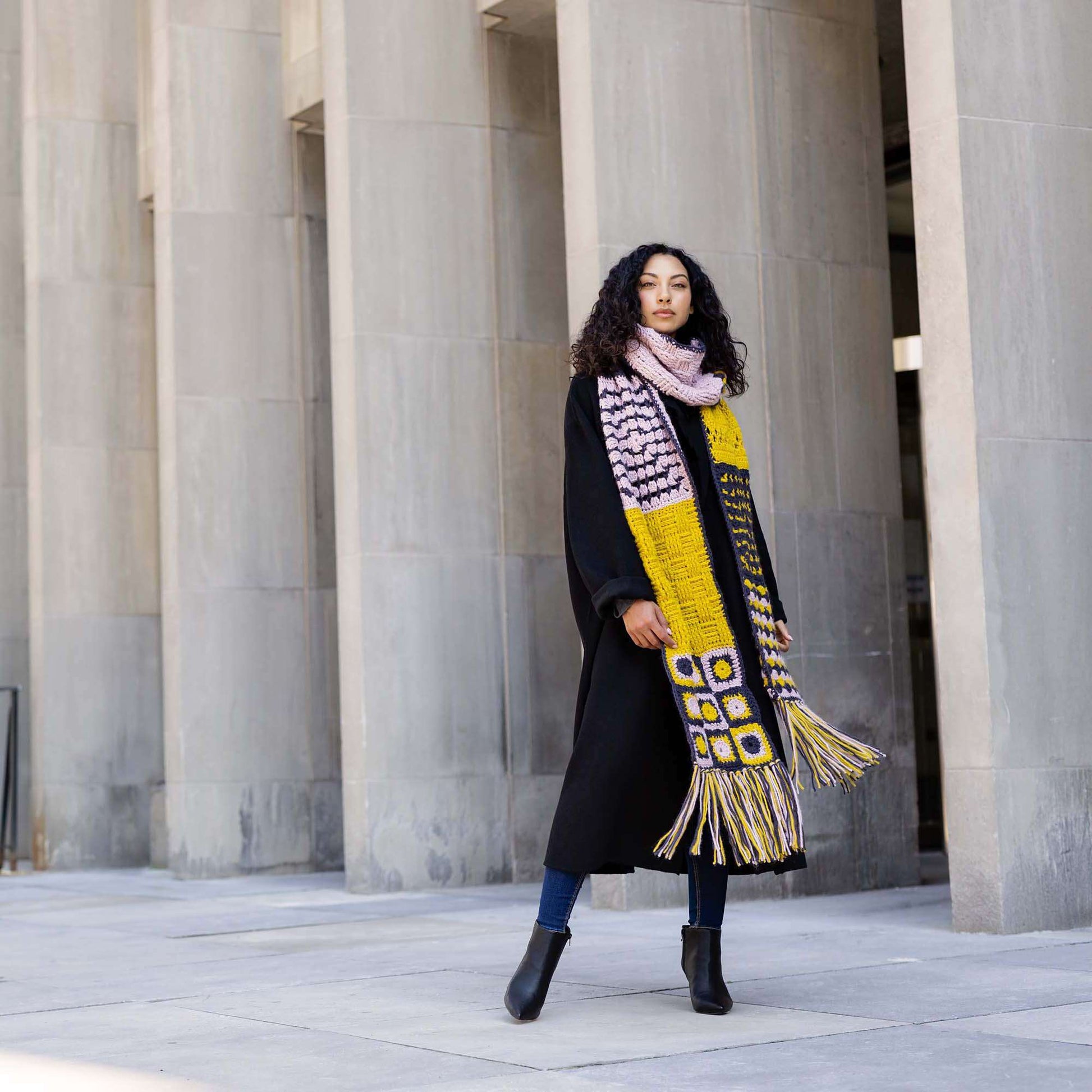 Free Patons Merry Medly Scarf Crochet Pattern | Yarnspirations