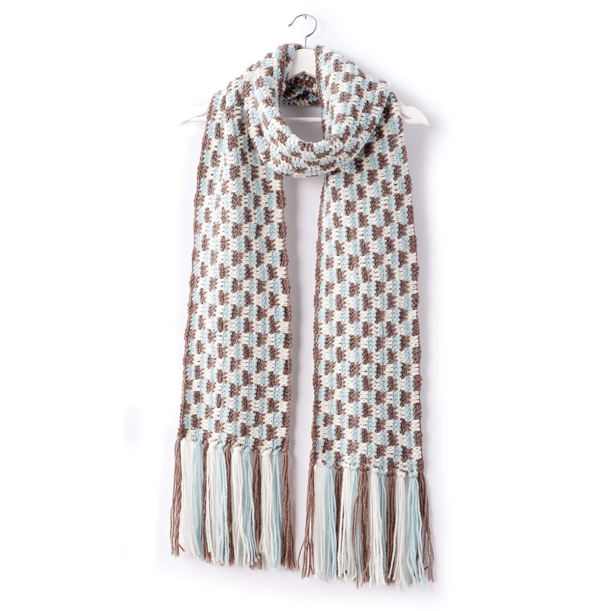 Free Easy Patons Check Yourself Scarf Crochet Pattern | Yarnspirations