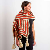 Free Easy Patons Around the Block Wrap Crochet Pattern | Yarnspirations