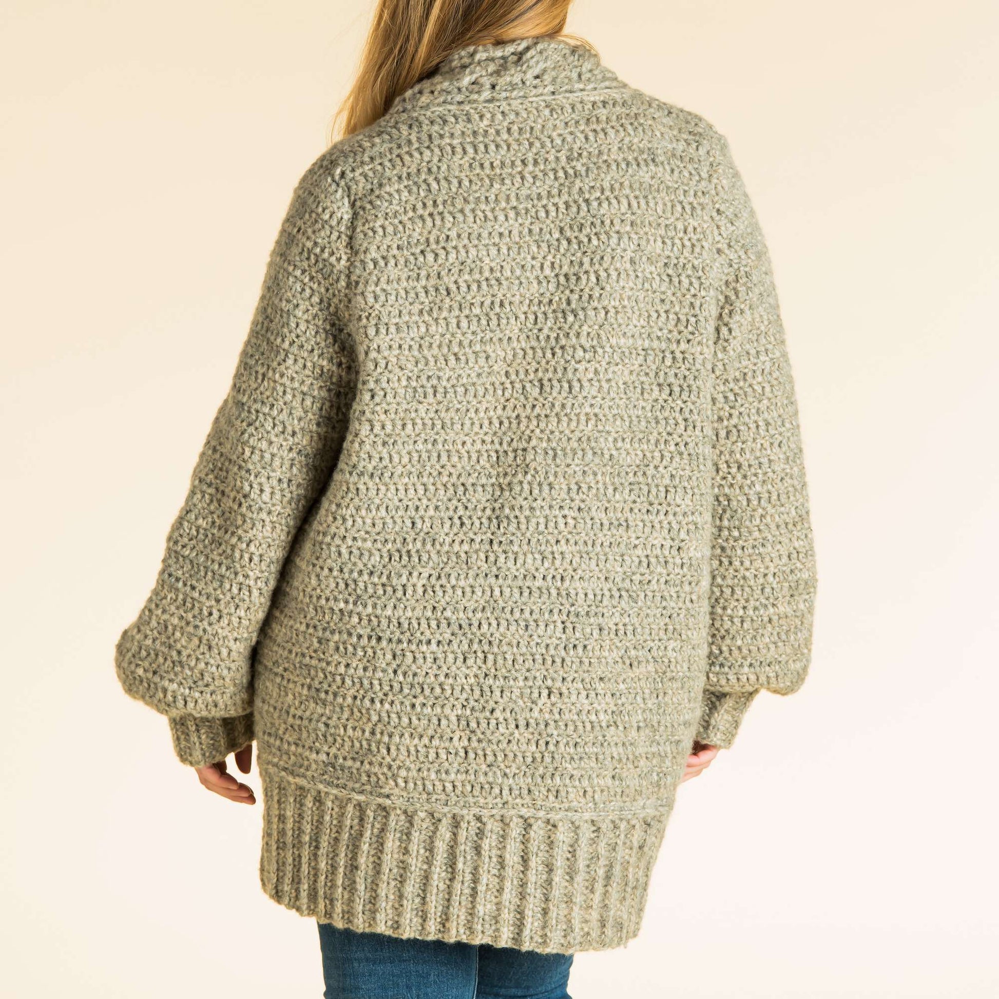 Free Patons Cozy Cabled Cardigan Crochet Pattern | Yarnspirations