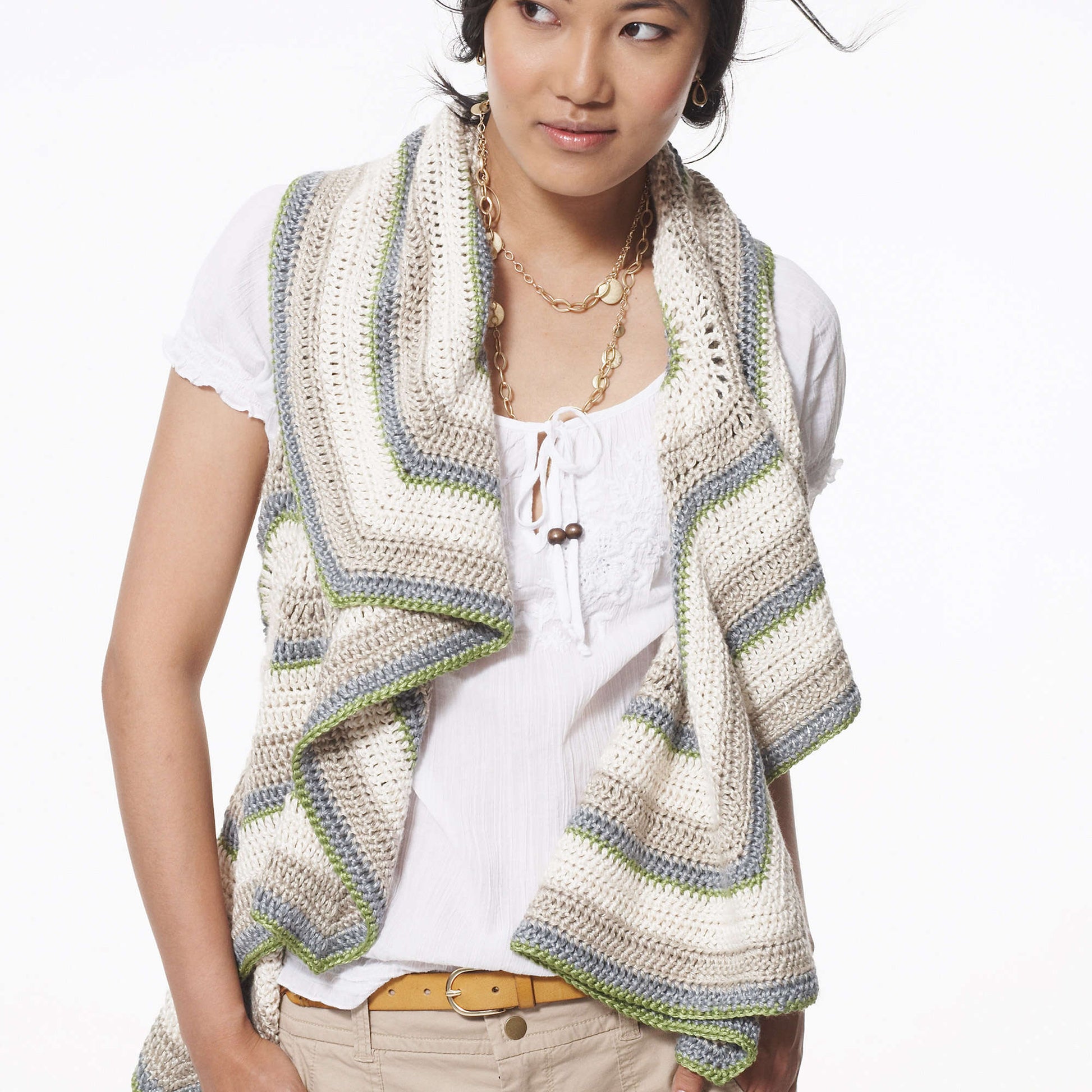 Free Patons Radiant Ripple Vest Crochet Pattern | Yarnspirations