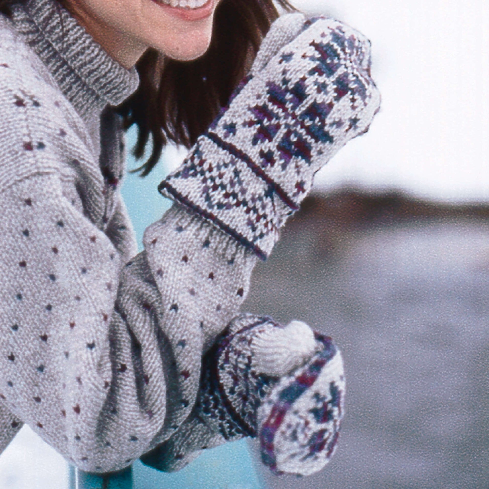 Free Patons Fair Isle Ski Band & Mittens Knitting Pattern | Yarnspirations