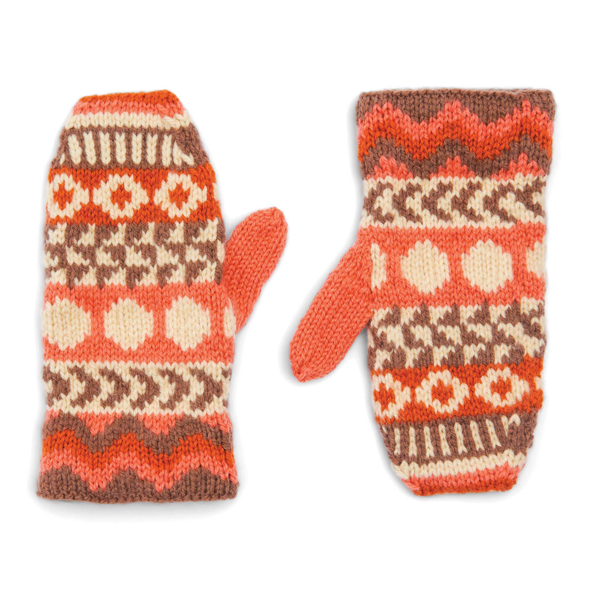 Free Patons Neo Geo Mittens Knitting Pattern | Yarnspirations