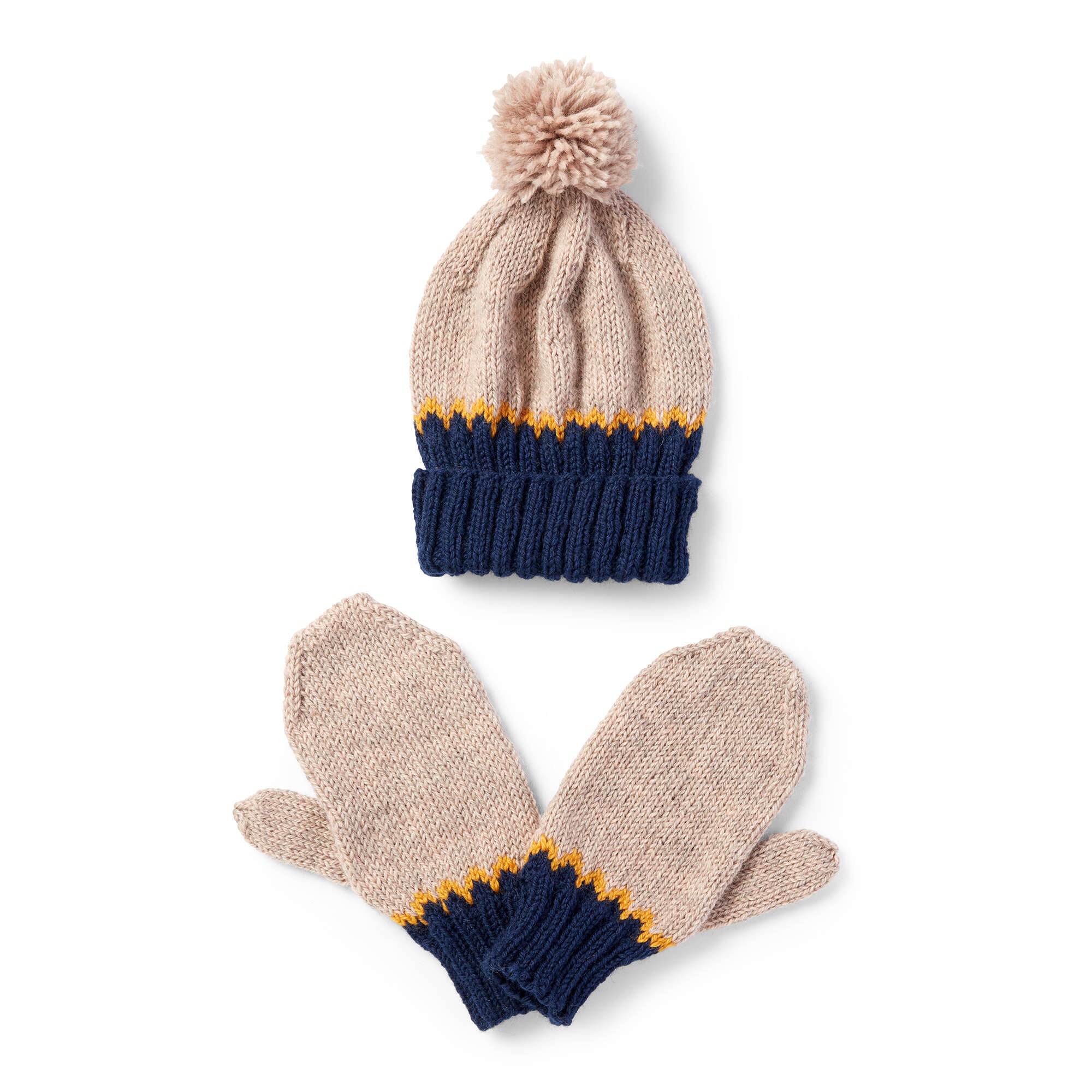 Free Patons Fair Isle Hat & Mittens Set Knitting Pattern | Yarnspirations