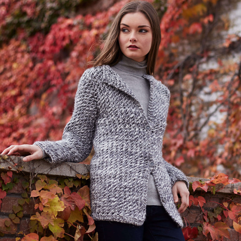 Patons Tweedy Knit Cardigan | Yarnspirations