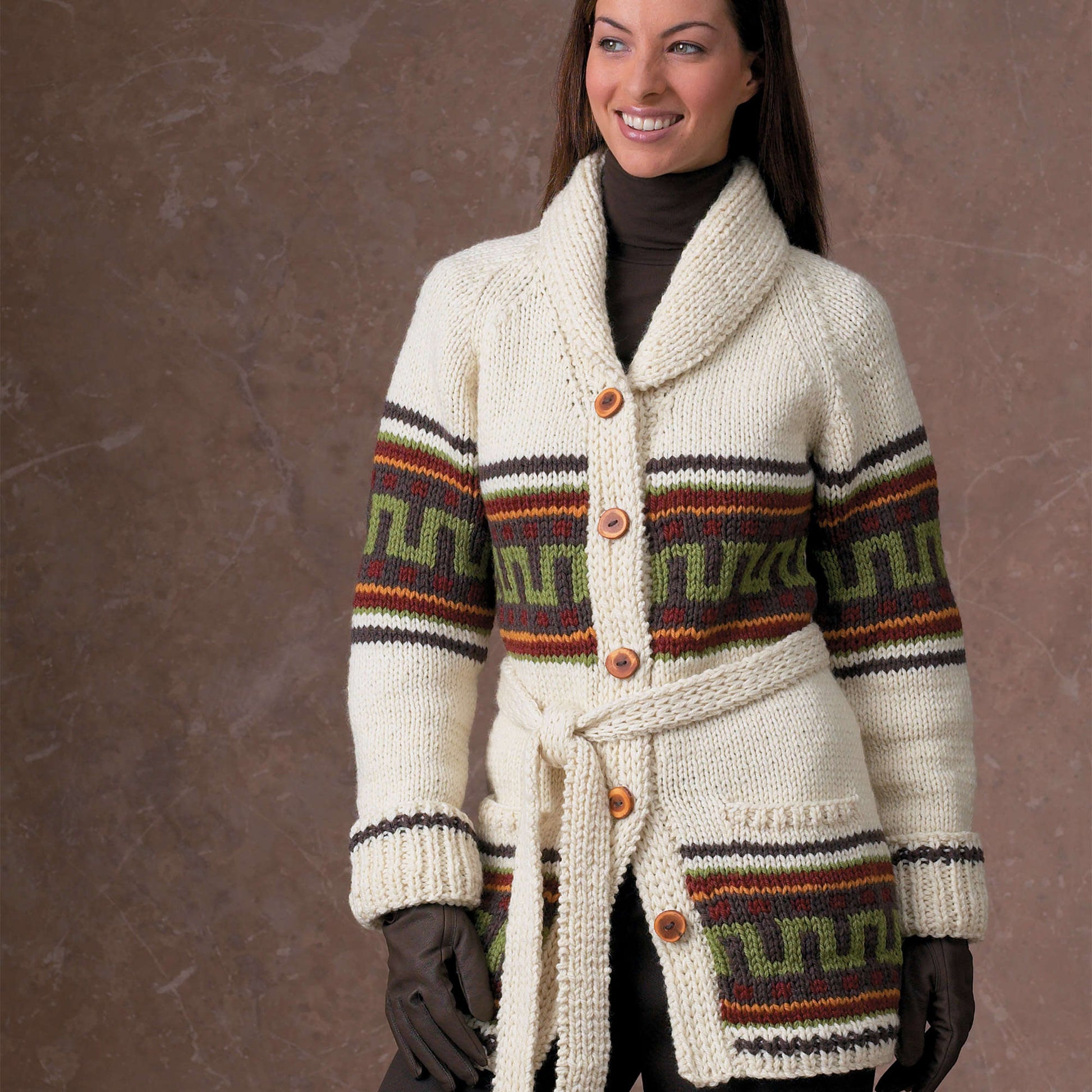 Free Patons Navajo Knit Cardigan Pattern | Yarnspirations