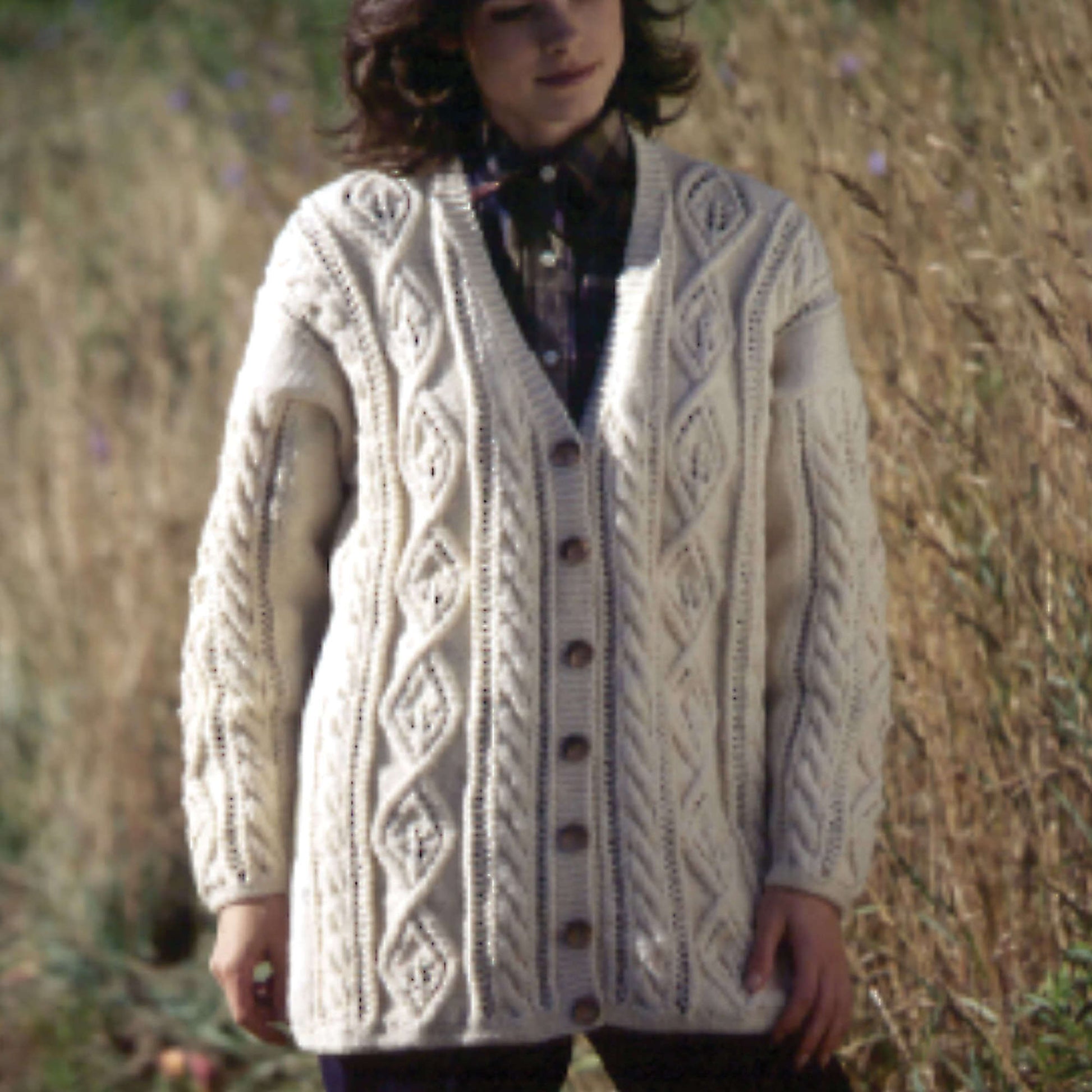 Free Patons Leaf Panel Knit Cardigan Pattern | Yarnspirations