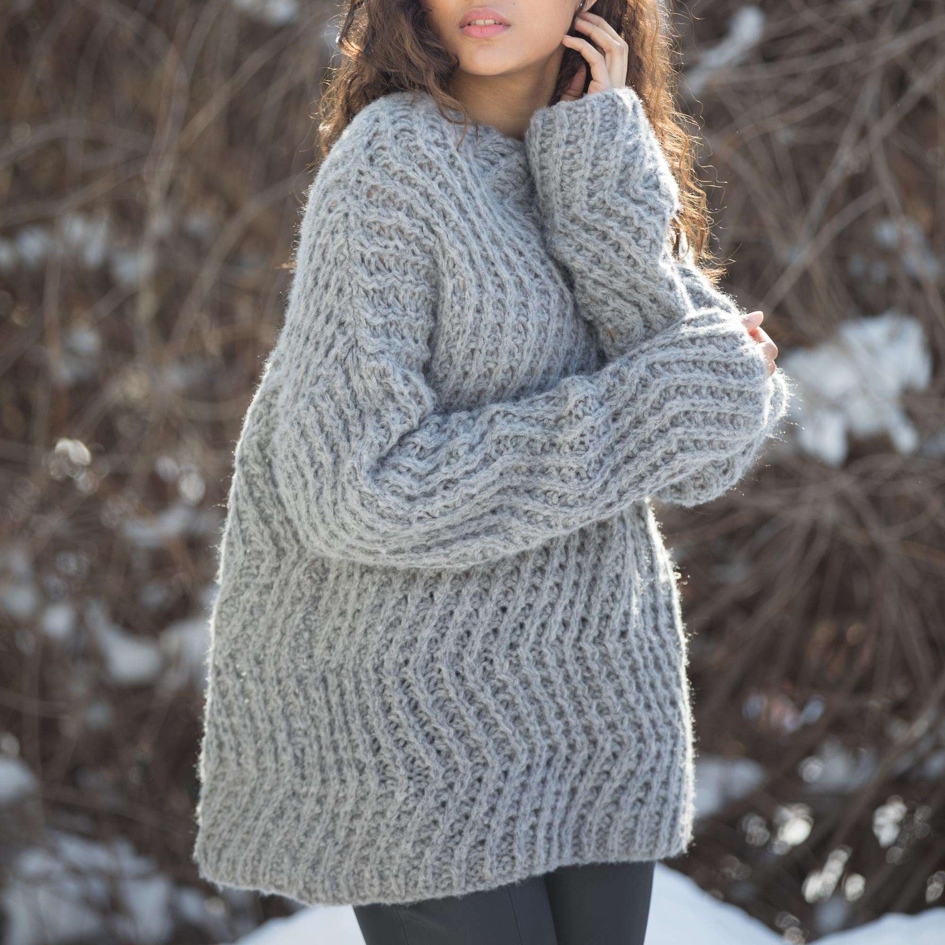 Free Patons Wandering Paths Pullover Knitting Pattern | Yarnspirations