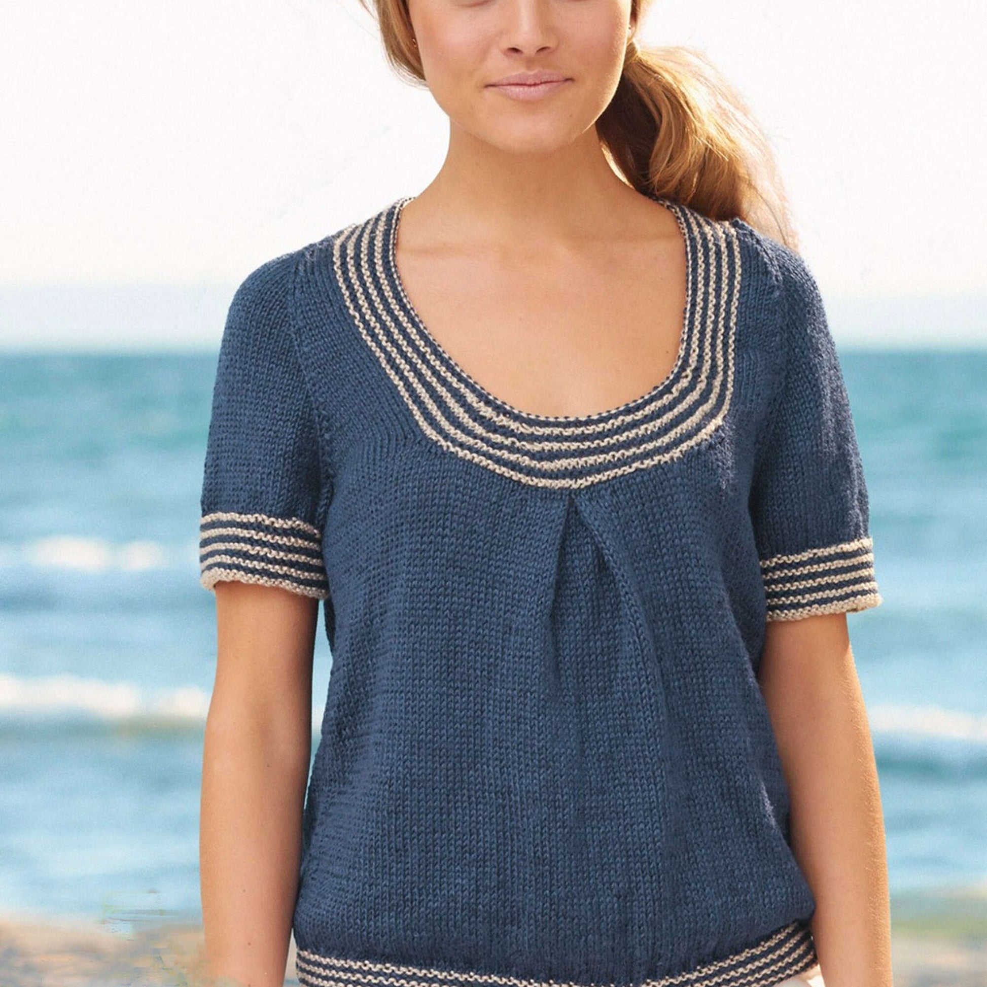 Free Patons Nautical Tee Knitting Pattern | Yarnspirations