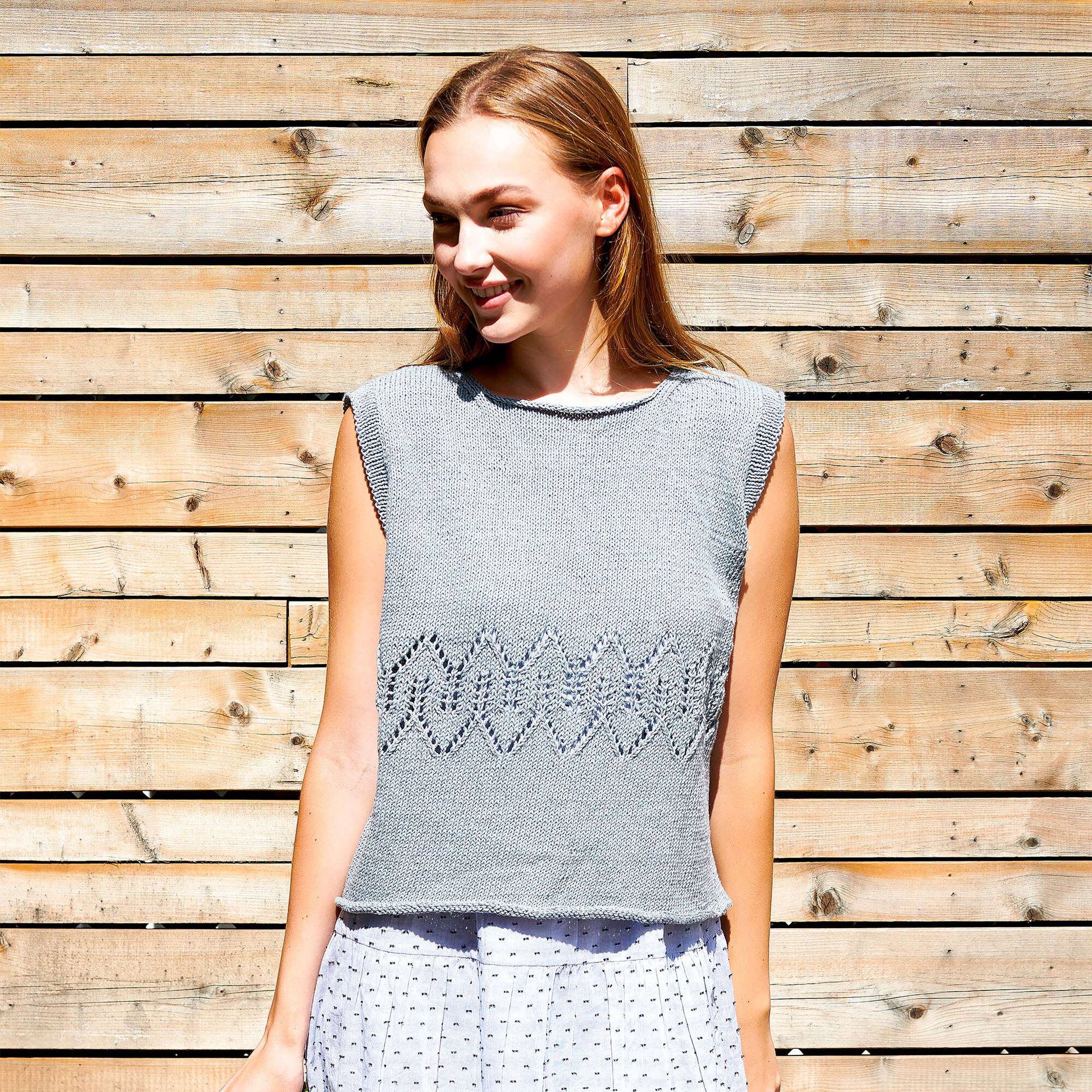 Free Patons Geometric Lace Top Knitting Pattern | Yarnspirations