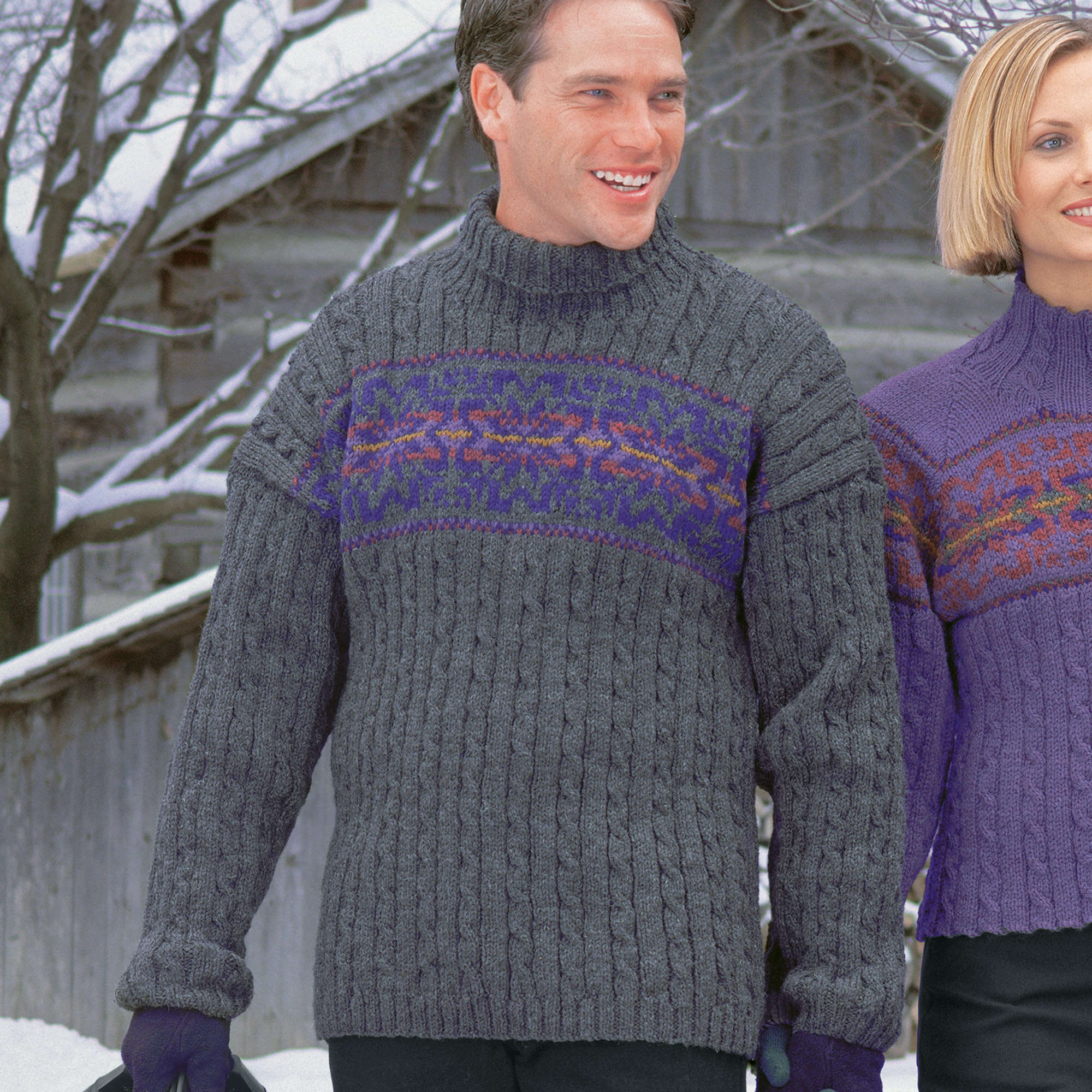 Free Patons Men's Cable & Snowflake Knitting Pattern | Yarnspirations