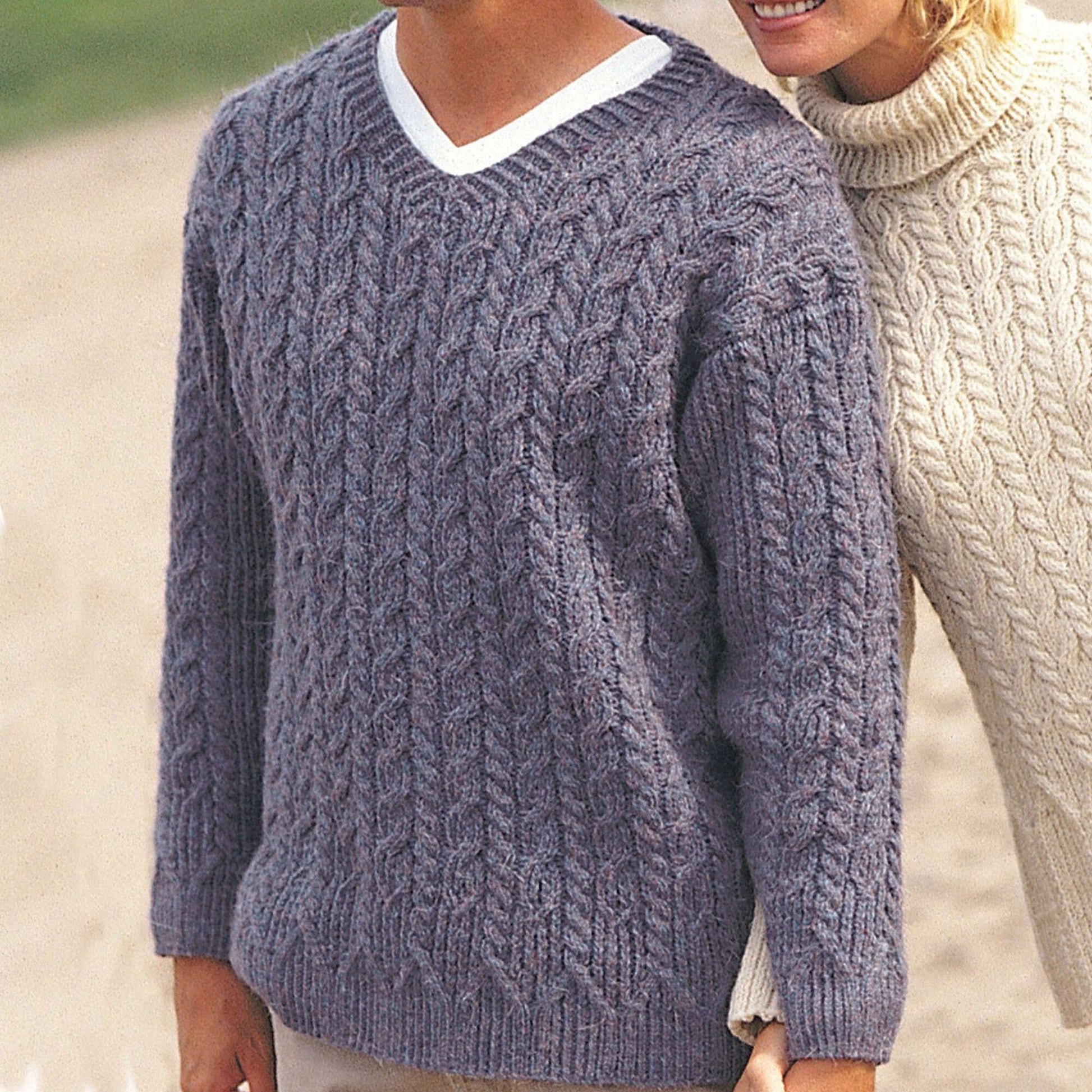 Free Experienced Patons Casual Cables Sweater Knitting Pattern ...
