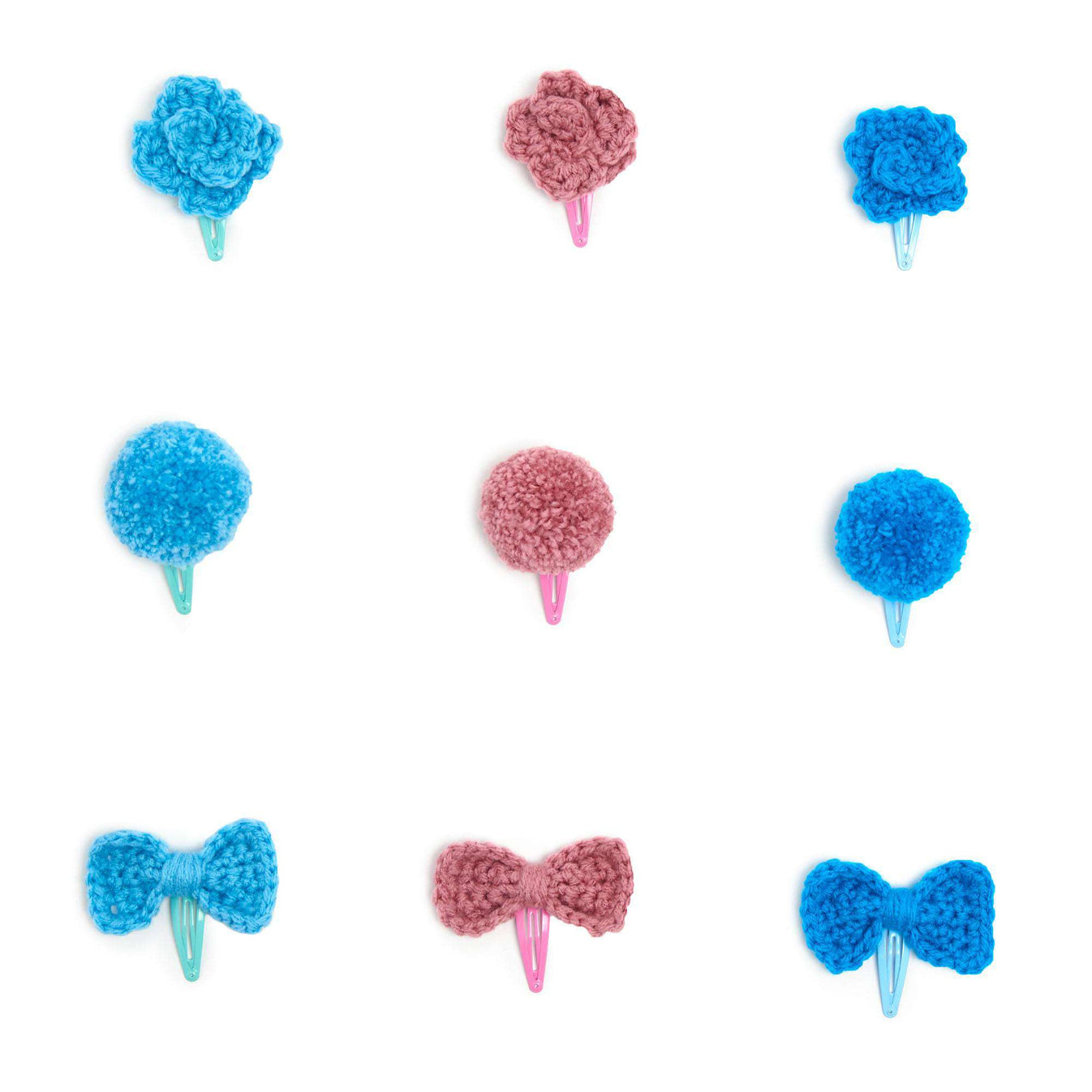 Red Heart Crochet Hair Clips Set | Yarnspirations