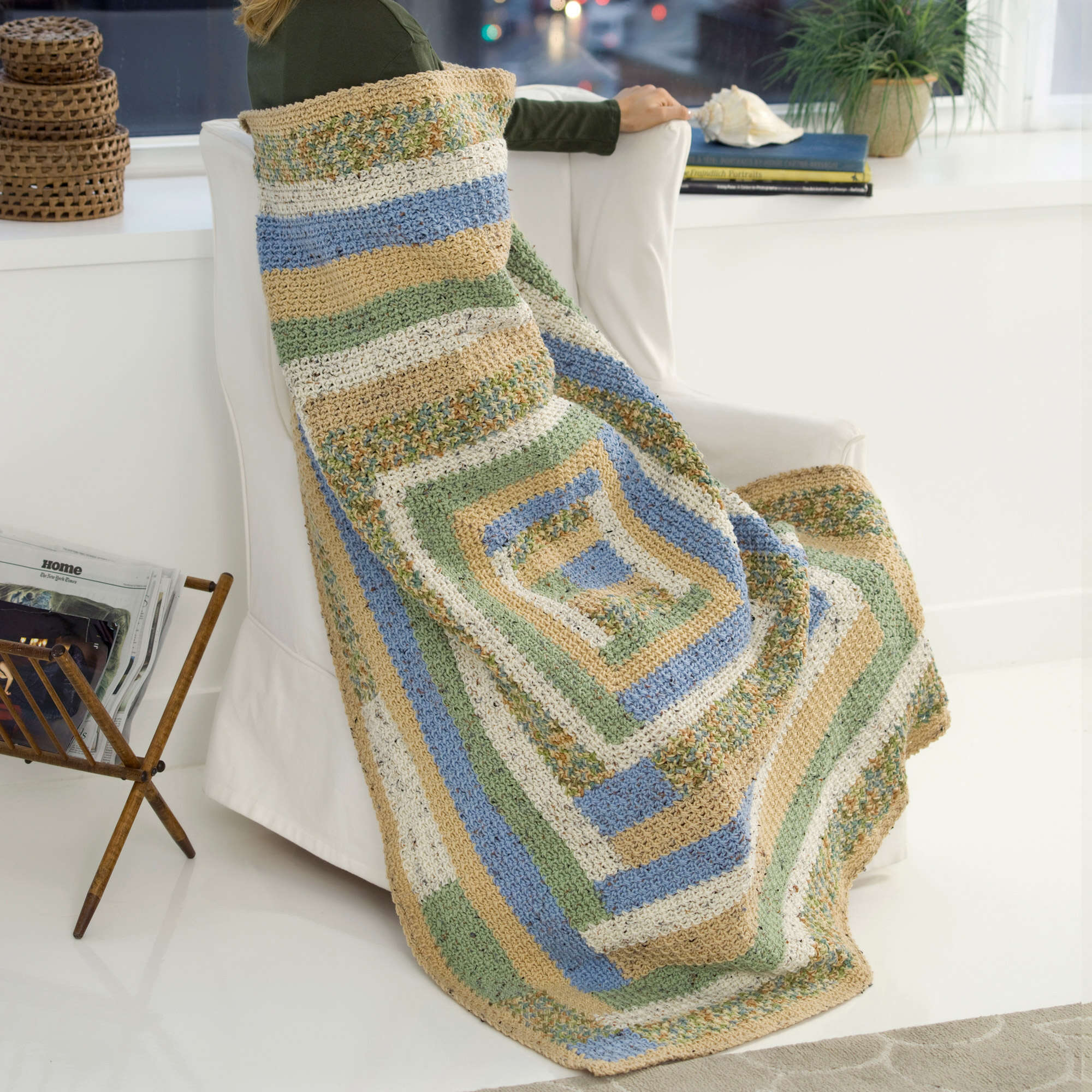 Free Red Heart Folk Quilt Throw Crochet Pattern | Yarnspirations